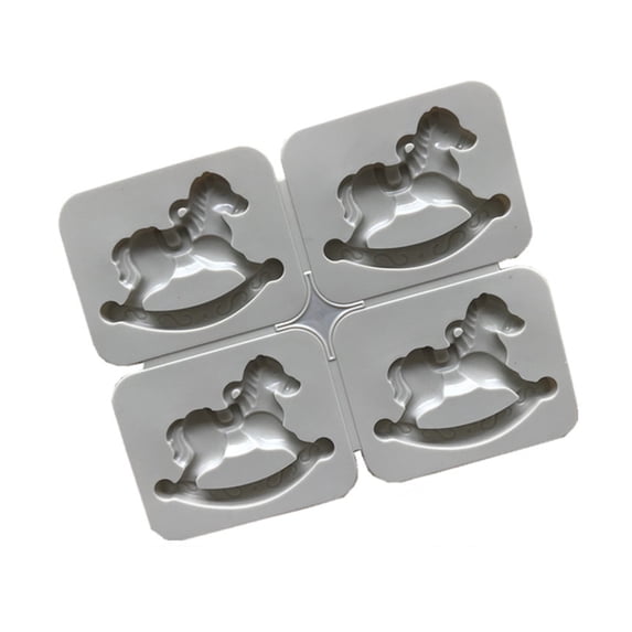 lixuesong 4 Pcs Silicone Fondant Molds Rocking Horse Shape Handmade ...