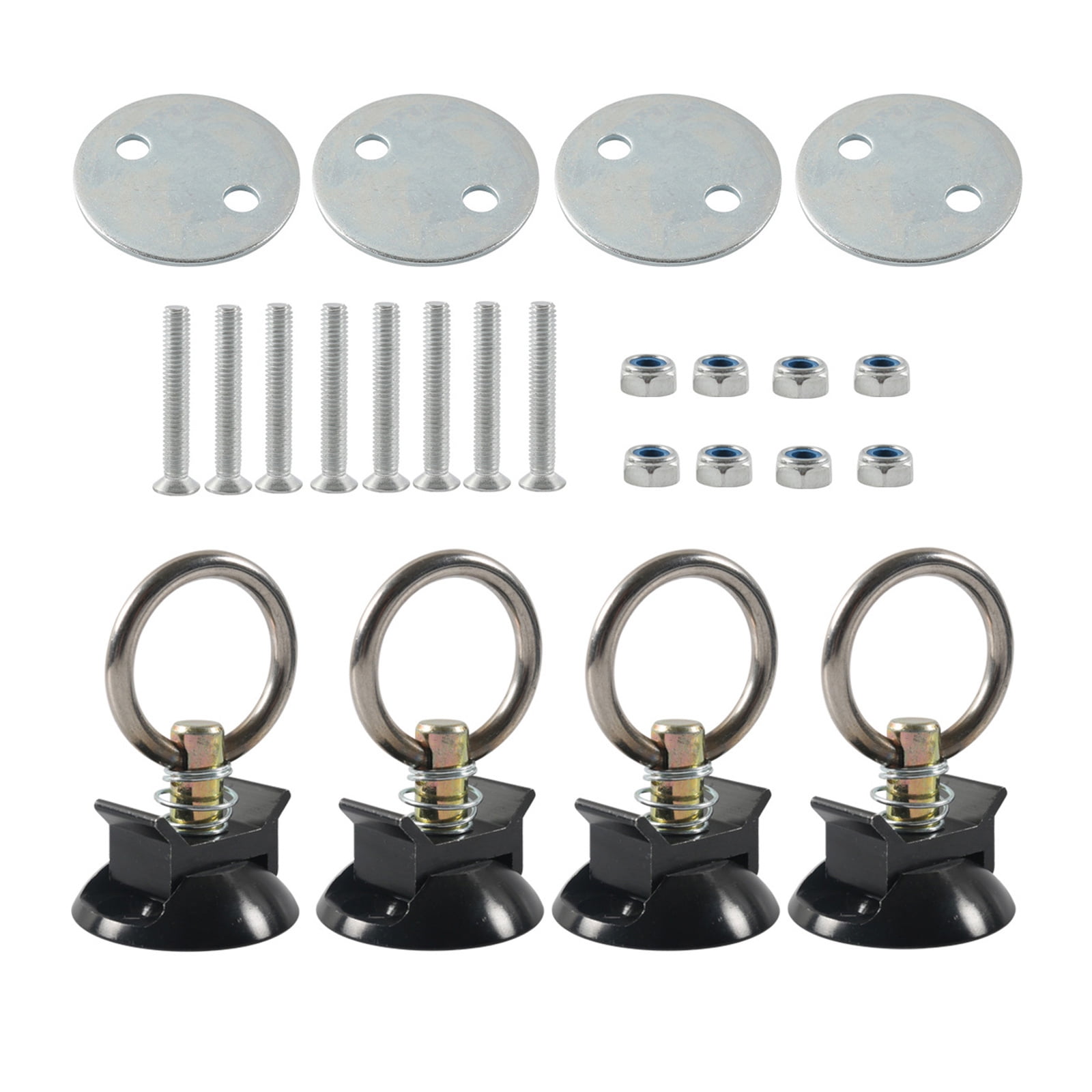 lixuesong 4 Sets L Track Tie Down Set Tie Down Systems with Round Rings ...