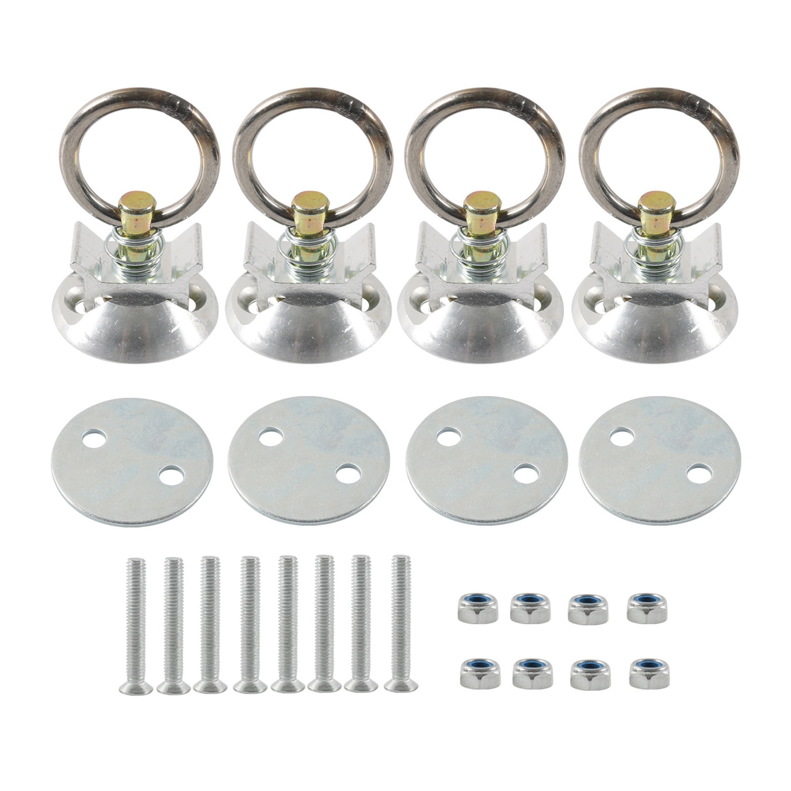 lixuesong 4 Sets L Track Tie Down Set Tie Down Systems with Round Rings ...