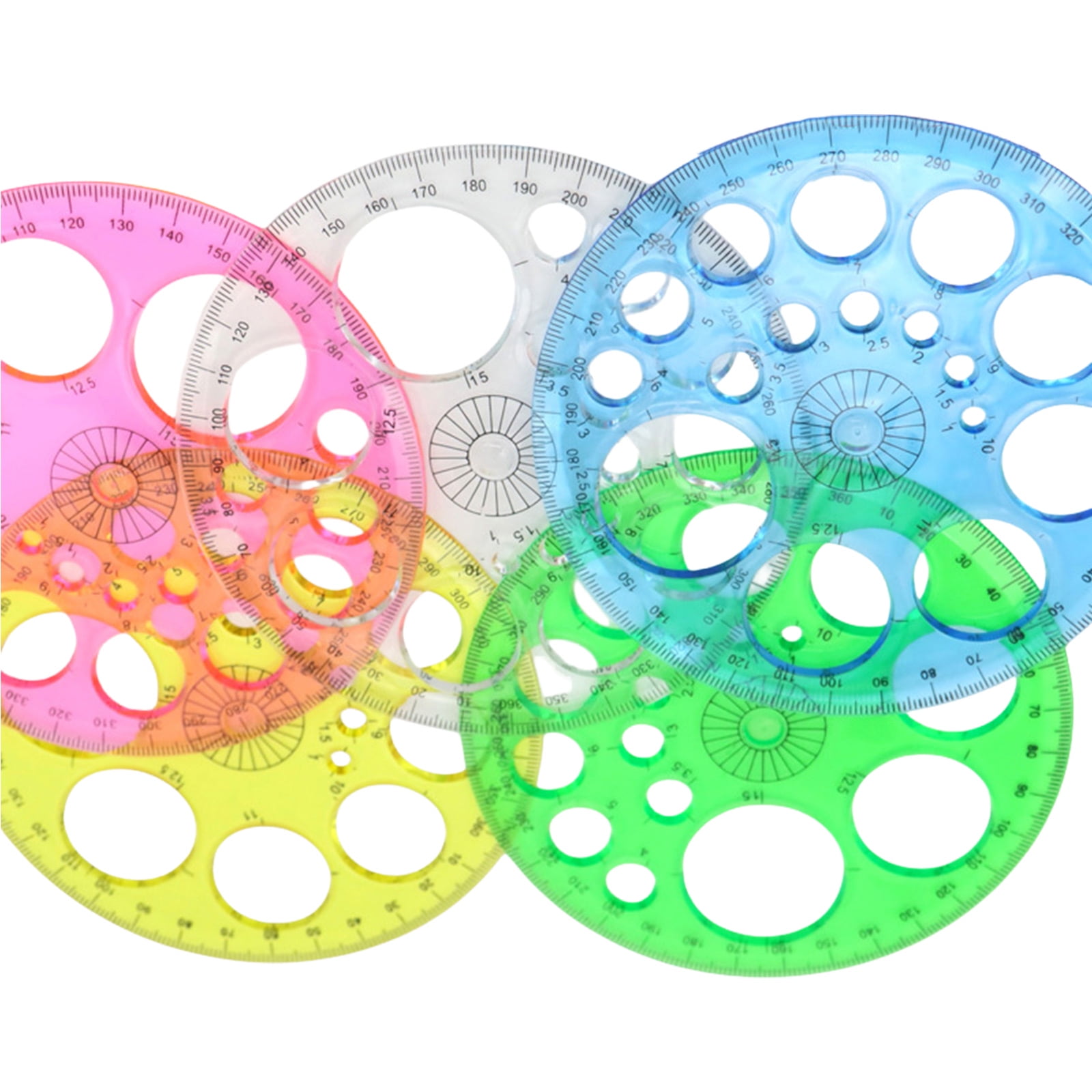 lixuesong 5 Pieces Circles Template 360 Degree Circles Stencil ...