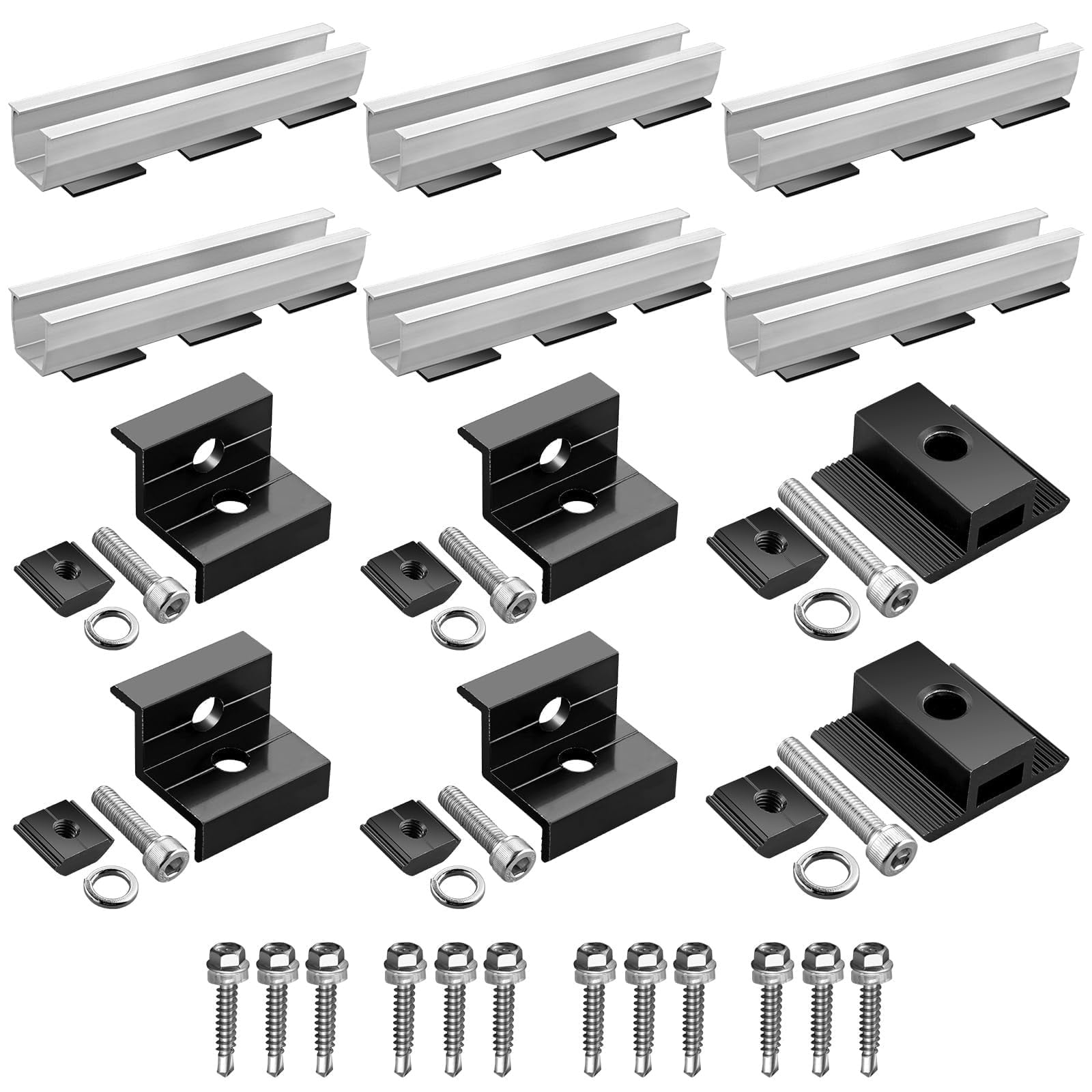 lixuesong 6Pcs practical Solars Panel Brackets Set Suitable for Flat ...