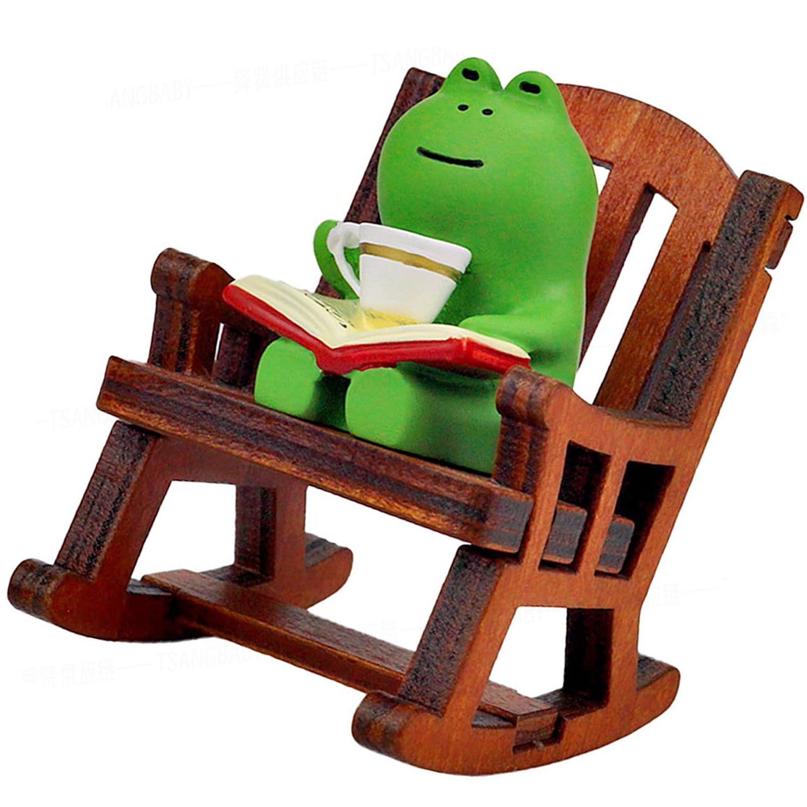 lixuesong Adorable Frogs Sculpture Miniature Figurine for Home Office ...