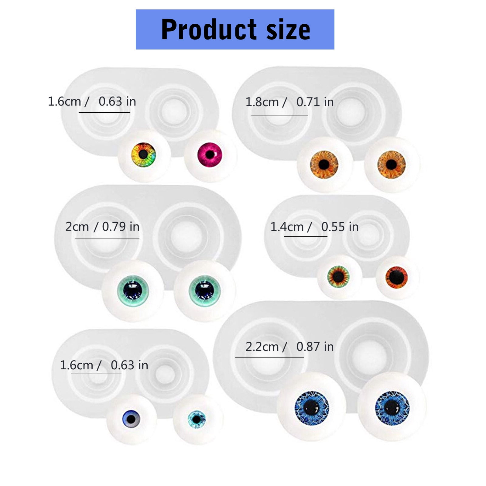 lixuesong Ball-Jointed Doll Eyes Mold Heavy Pupil Eye Eyeball Dome ...