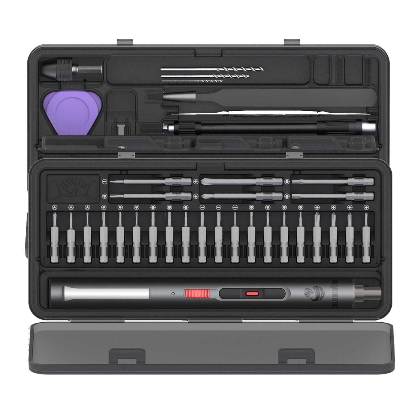 lixuesong Cordless Small Electric Drill Screwdriver Set with 3 Gears ...