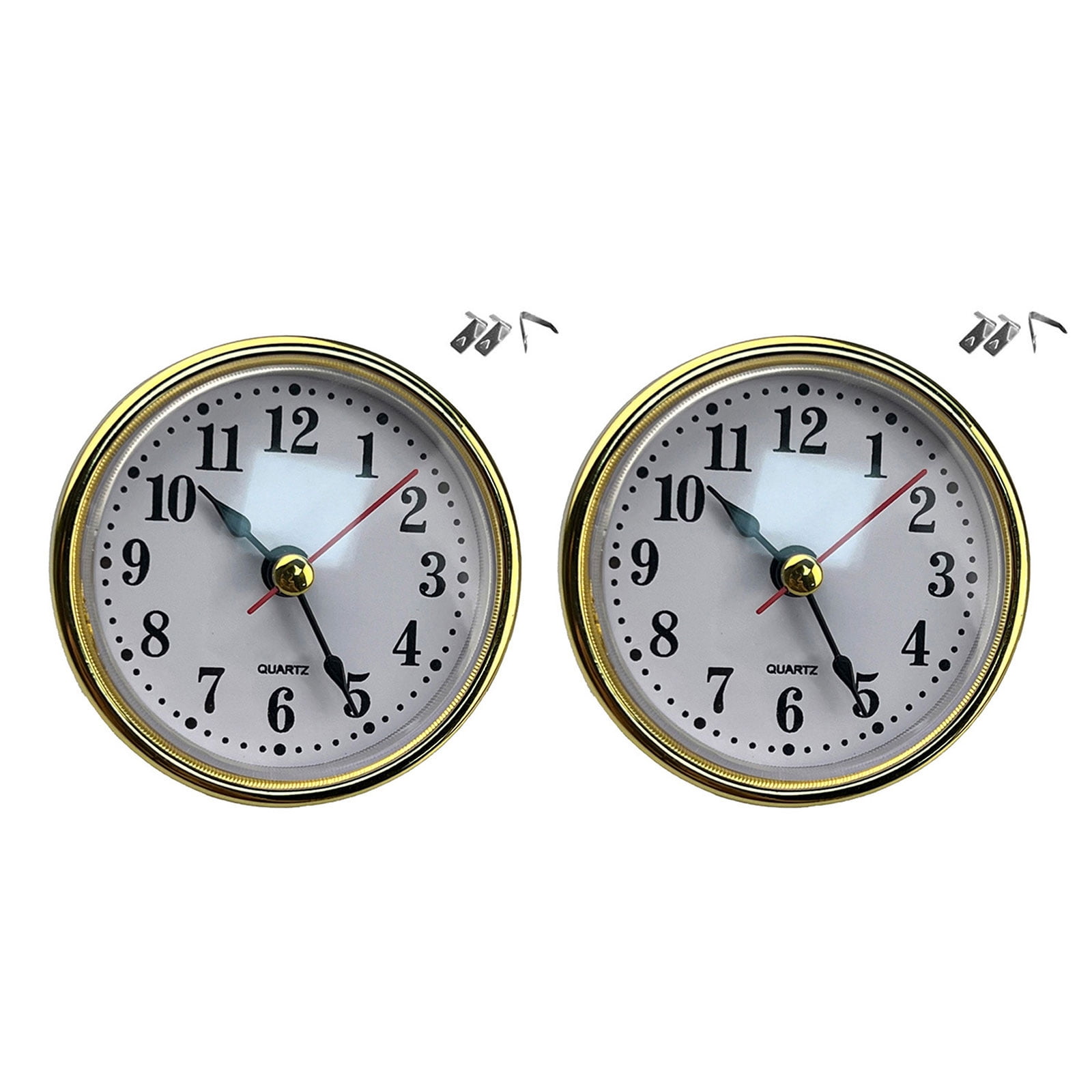 lixuesong Small Clock Insert 65mm Round White Face with Gold or Silver ...