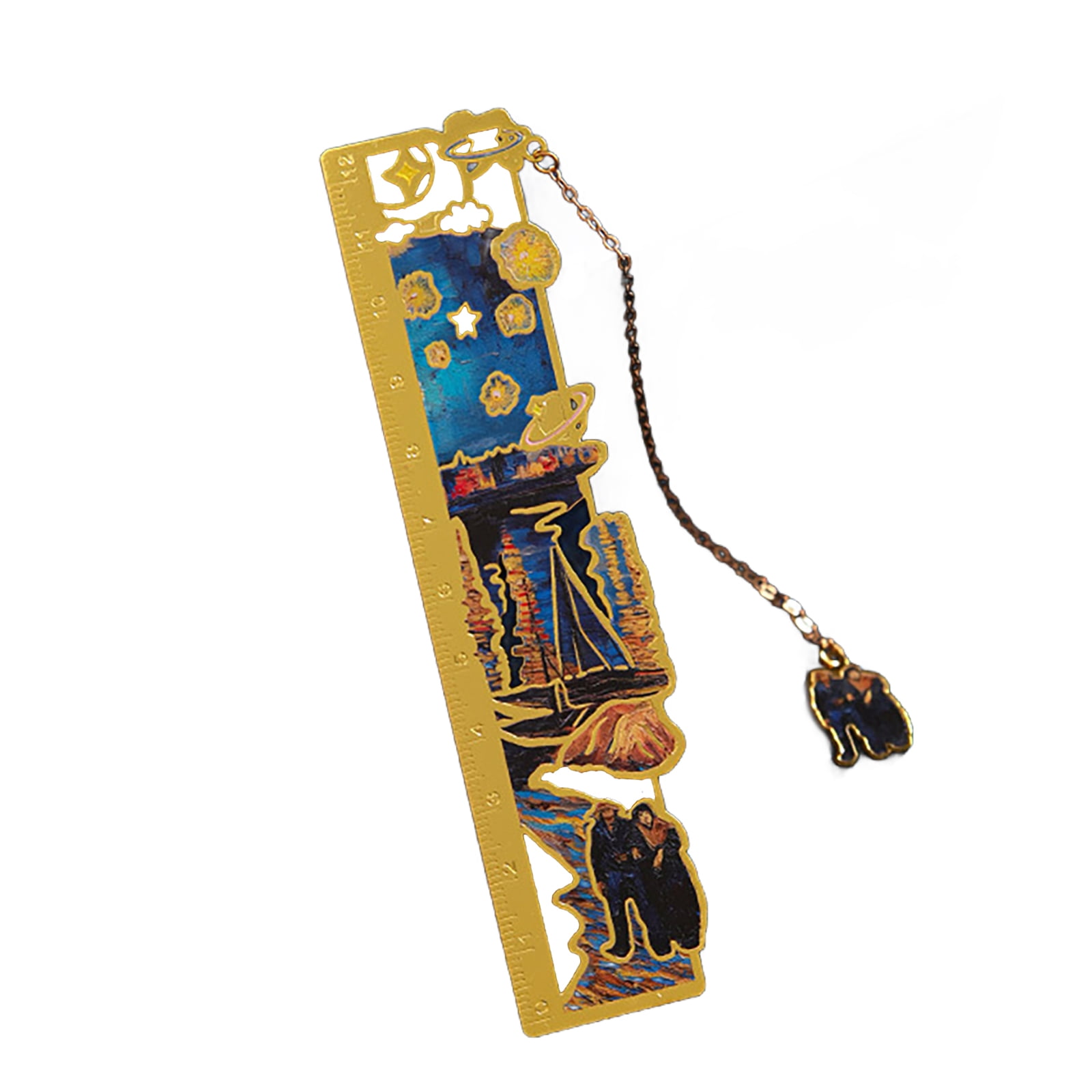 lixuesong Elegant Flower Bookmarks with Chain Hollow Metal Bookmarks ...