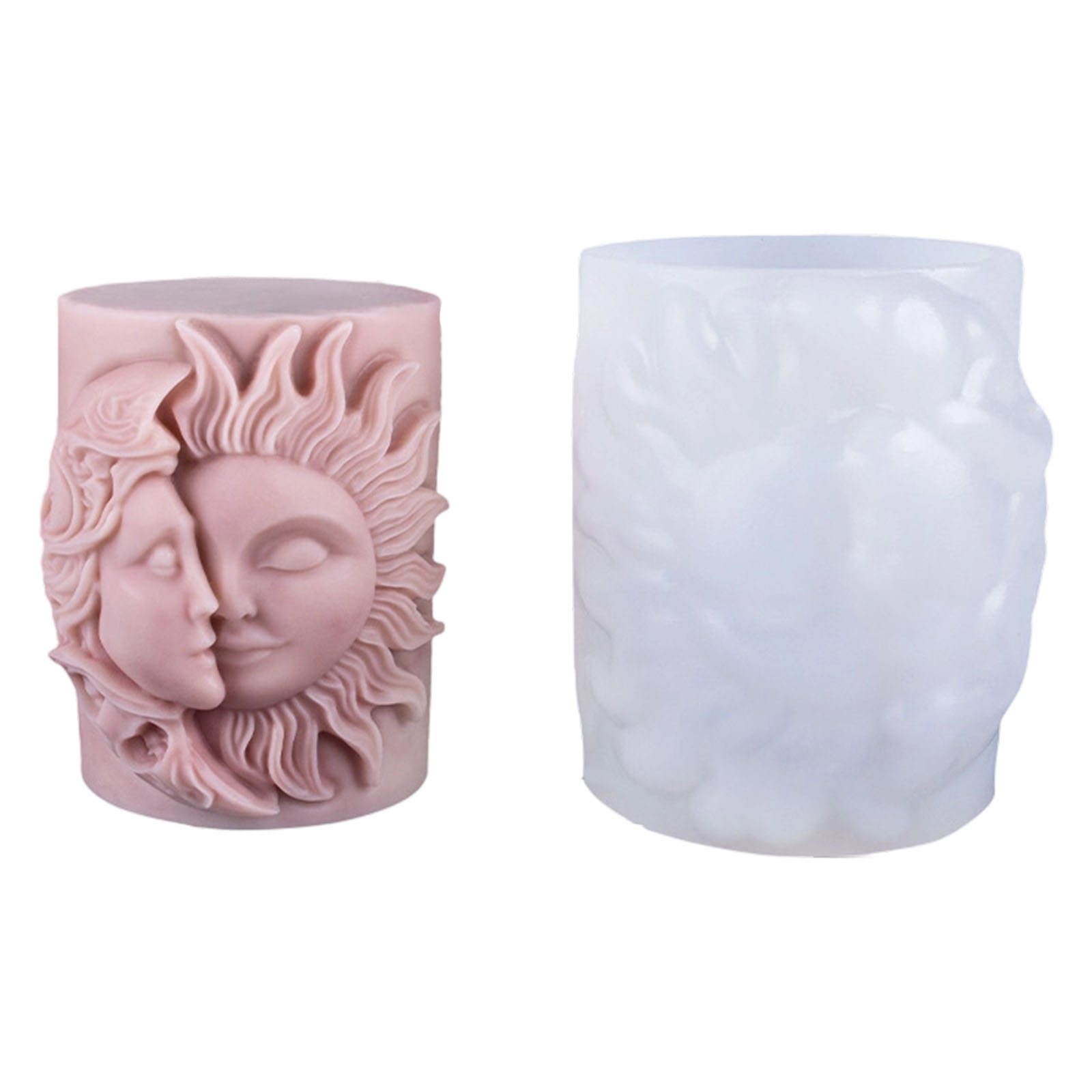 lixuesong Lady Carved Cylinder Silicone Molds for Making Candle Soap ...