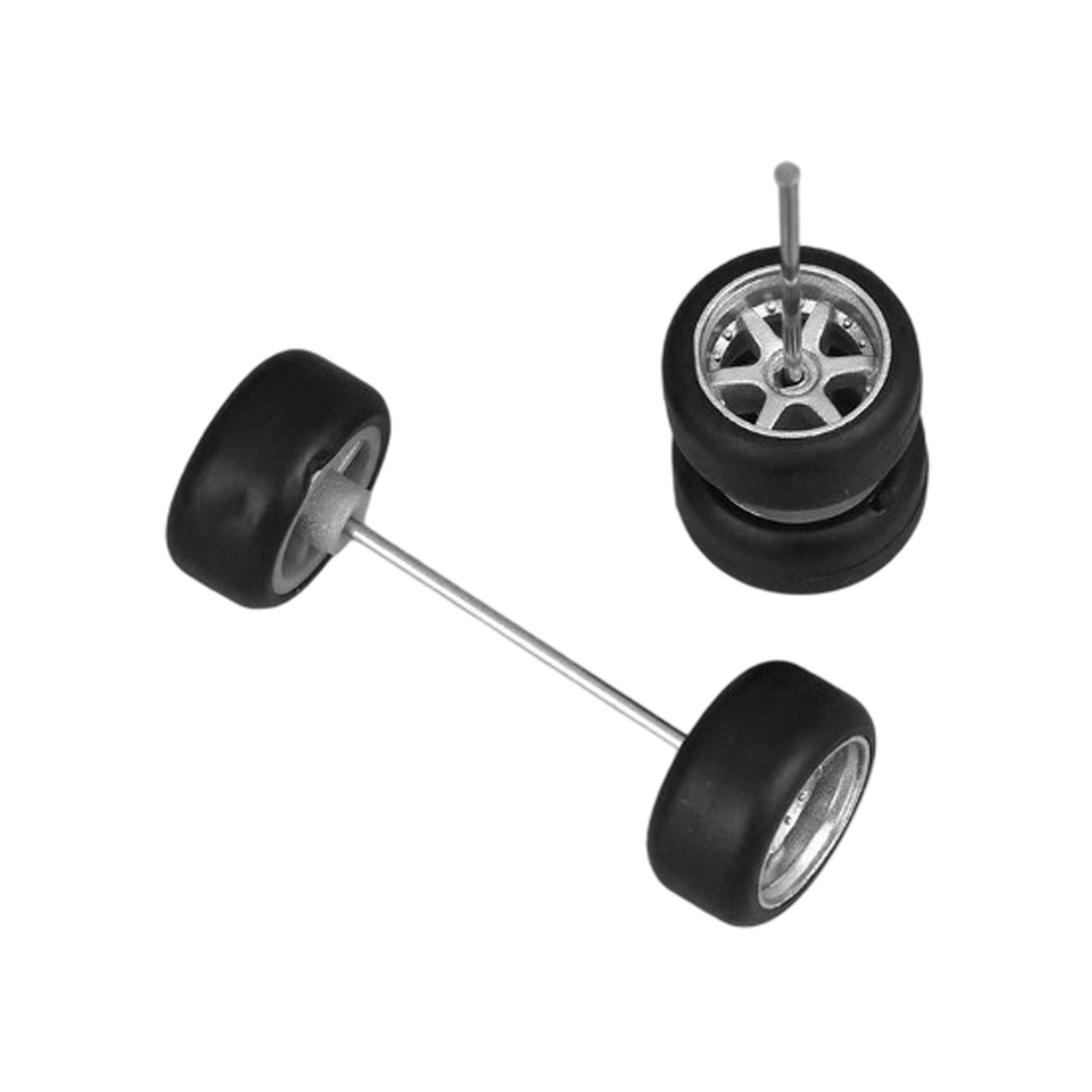 lixuesong Pack Of 4 1/64 Scale Remote Control Car Wheels With Axles For ...