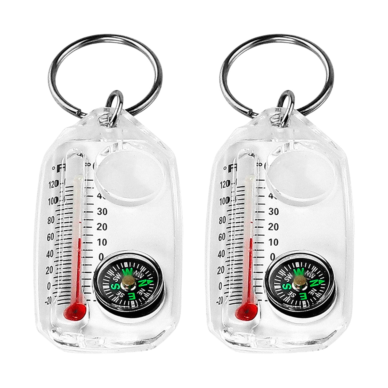lixuesong Small Thermometers Compasses Keychain Survival Thermometers ...