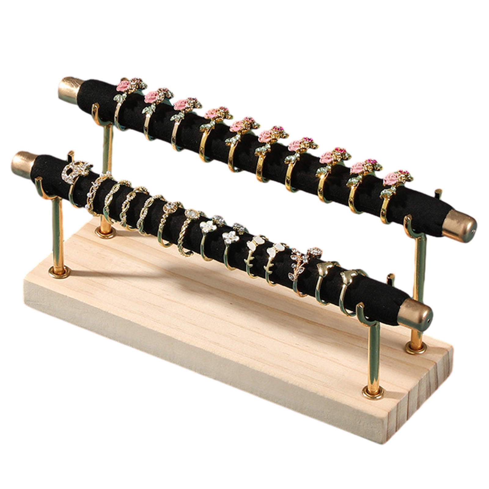 lixuesong Solid Wood Base Rings Display Rack Elegant and Minimalist ...