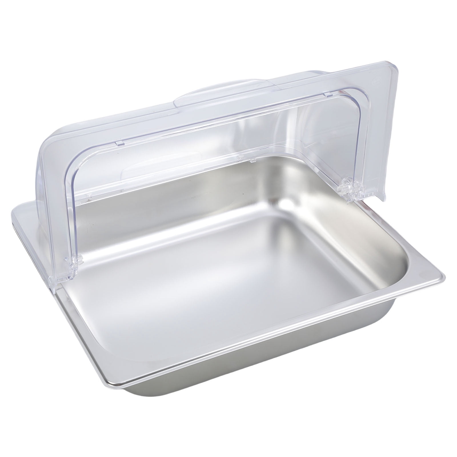lixuesong Stainless Steel Suqare Shape Buffet Tray with Clear Roll Top ...
