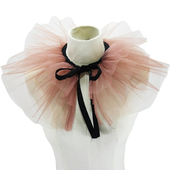 lixuesong Tulle Ruffled Neck Collar Clown Mesh Choker Ruffle Collar ...