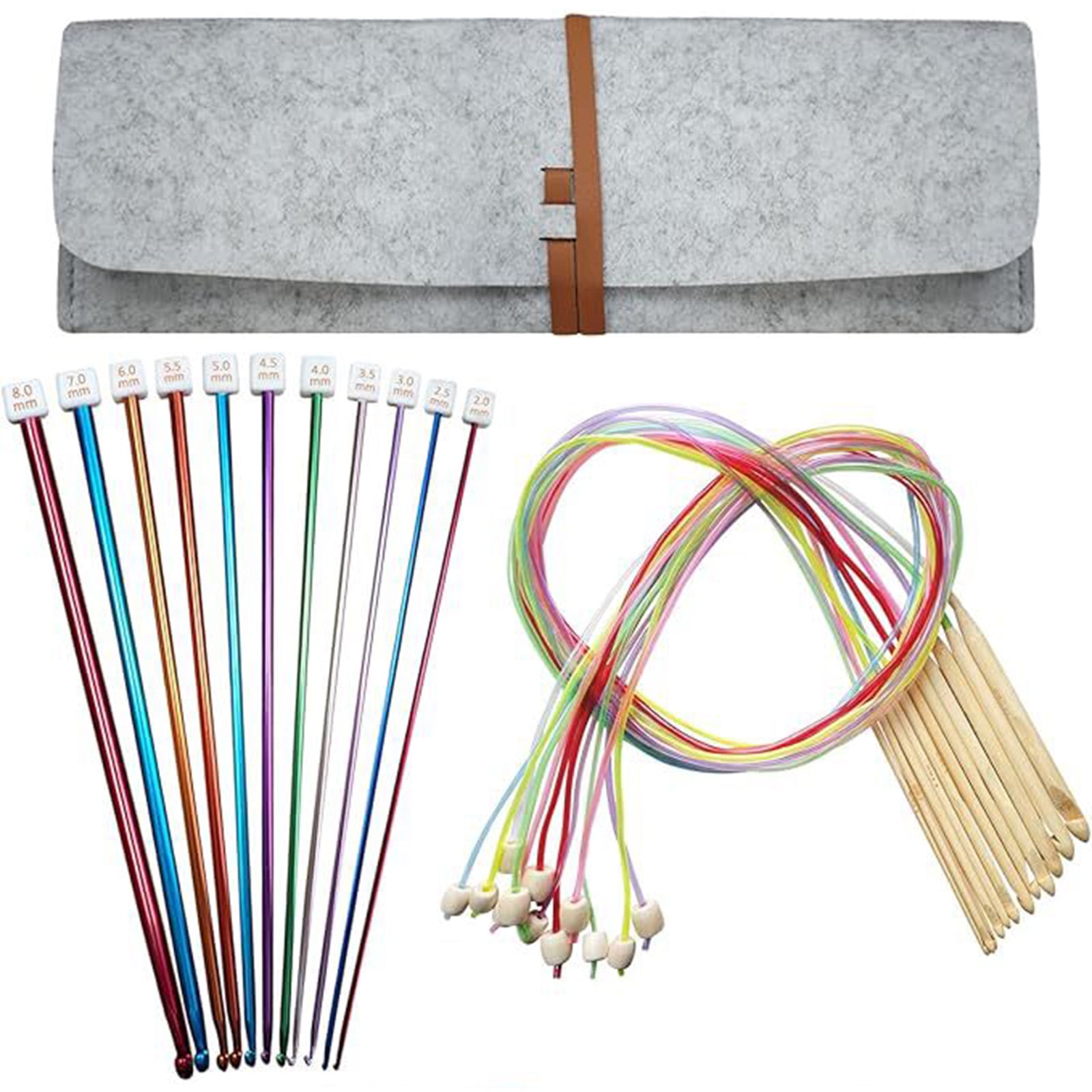 lixuesong Tunisian Crochet Set Including 12 Wood Tunisian Crochet Hook ...