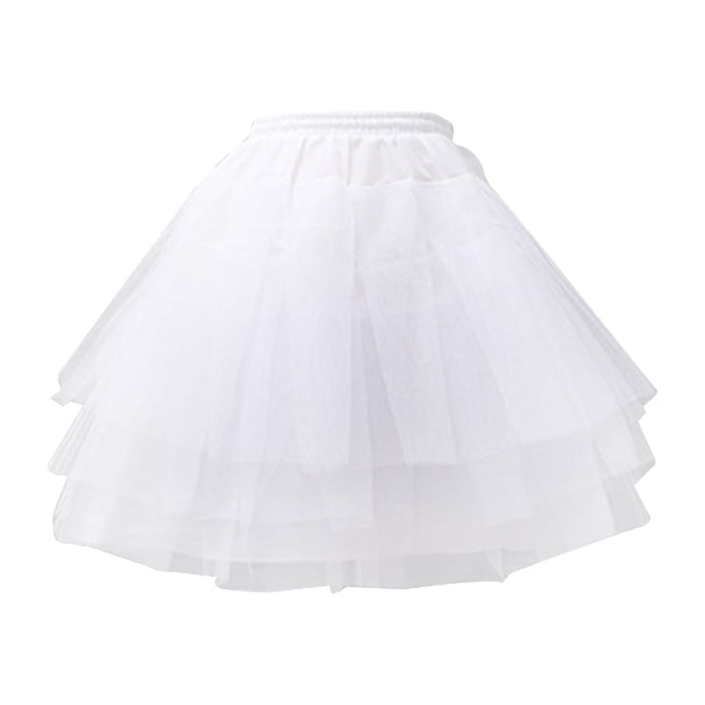 lixuesong Women Girls Solid Color Ballet Tulle Short Crinoline ...