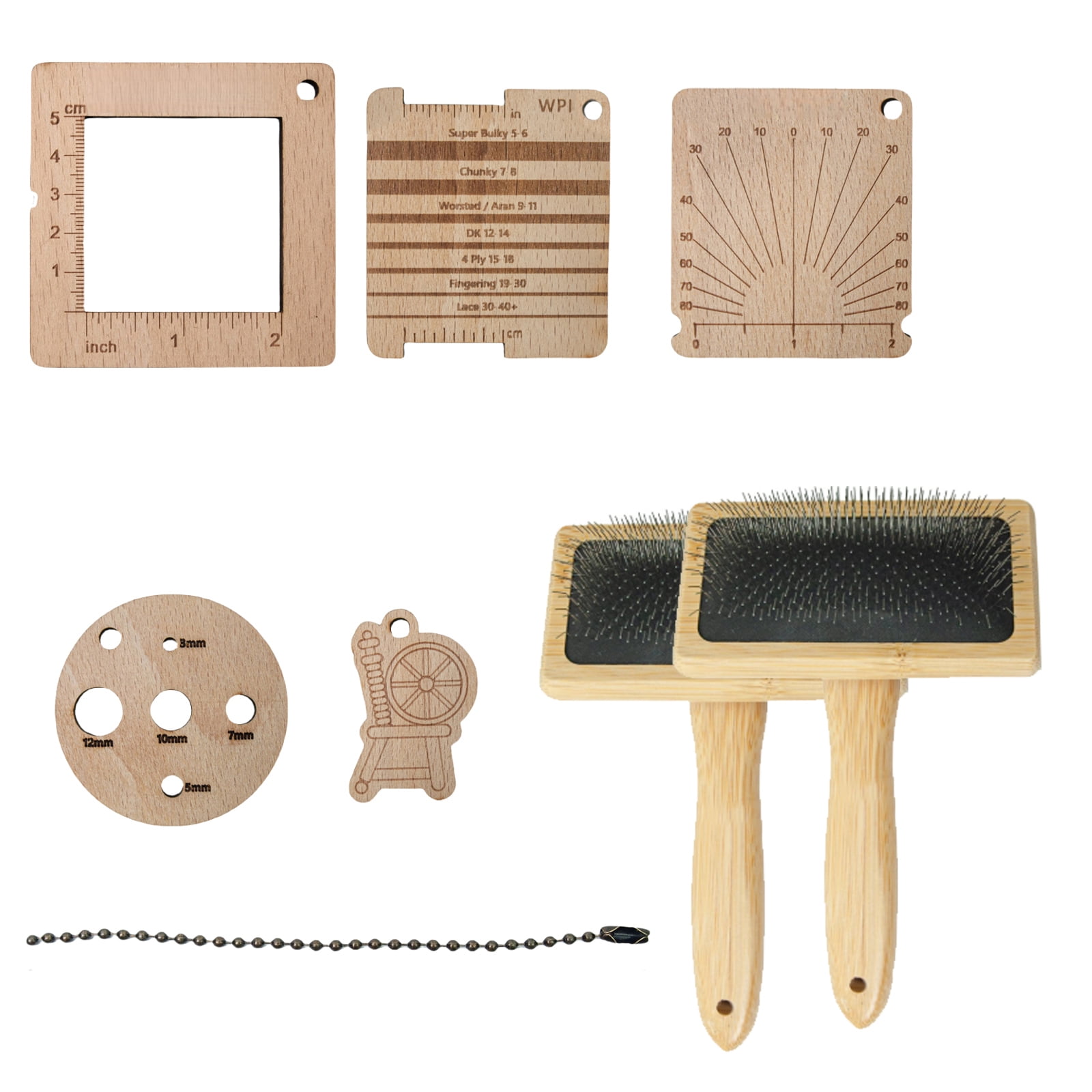lixuesong Wood Knitting Tool Wool Carders Wood Winding Control Card ...
