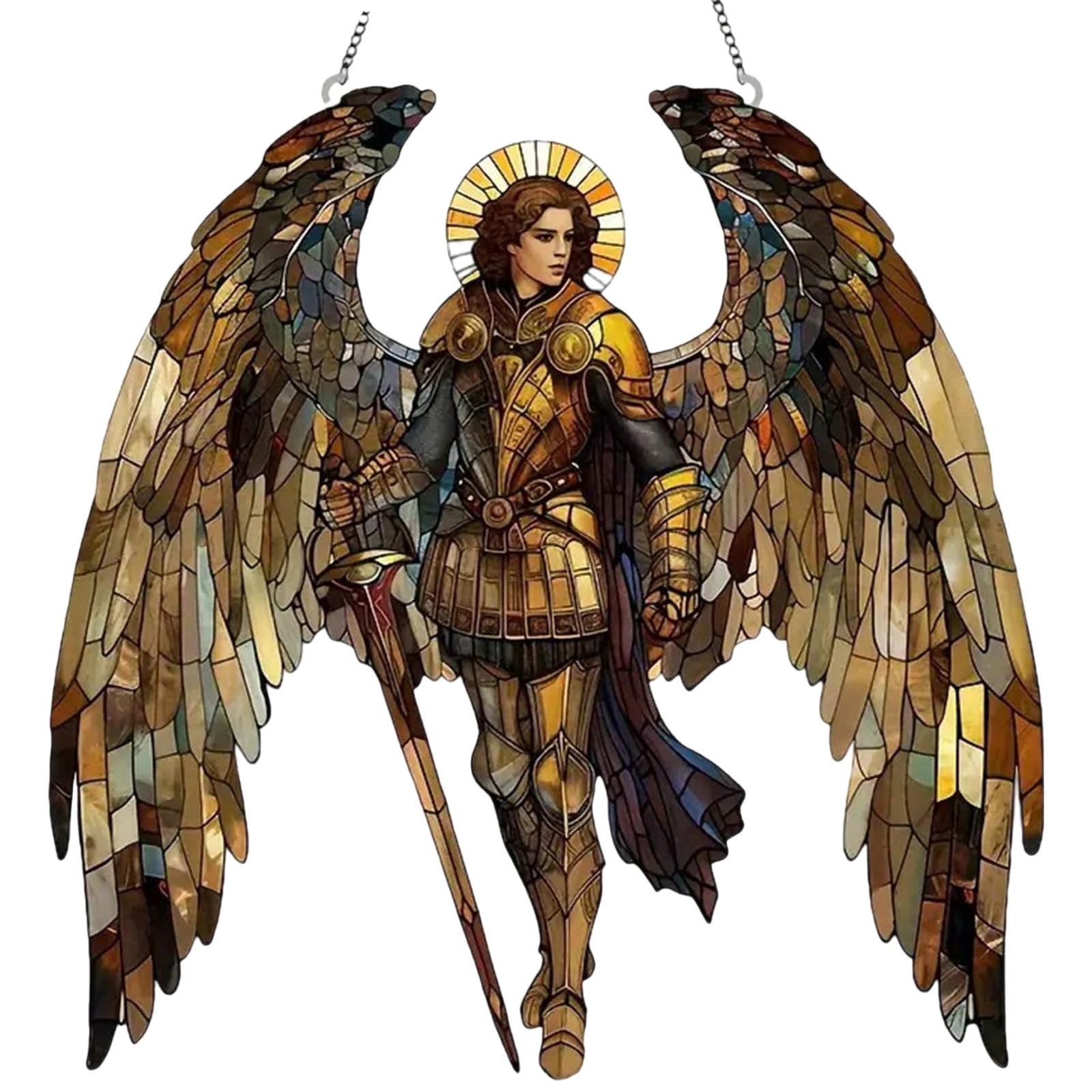 liyanJIAJU Stained Glass Window Hanging 2D Angel Stain Glass Window ...