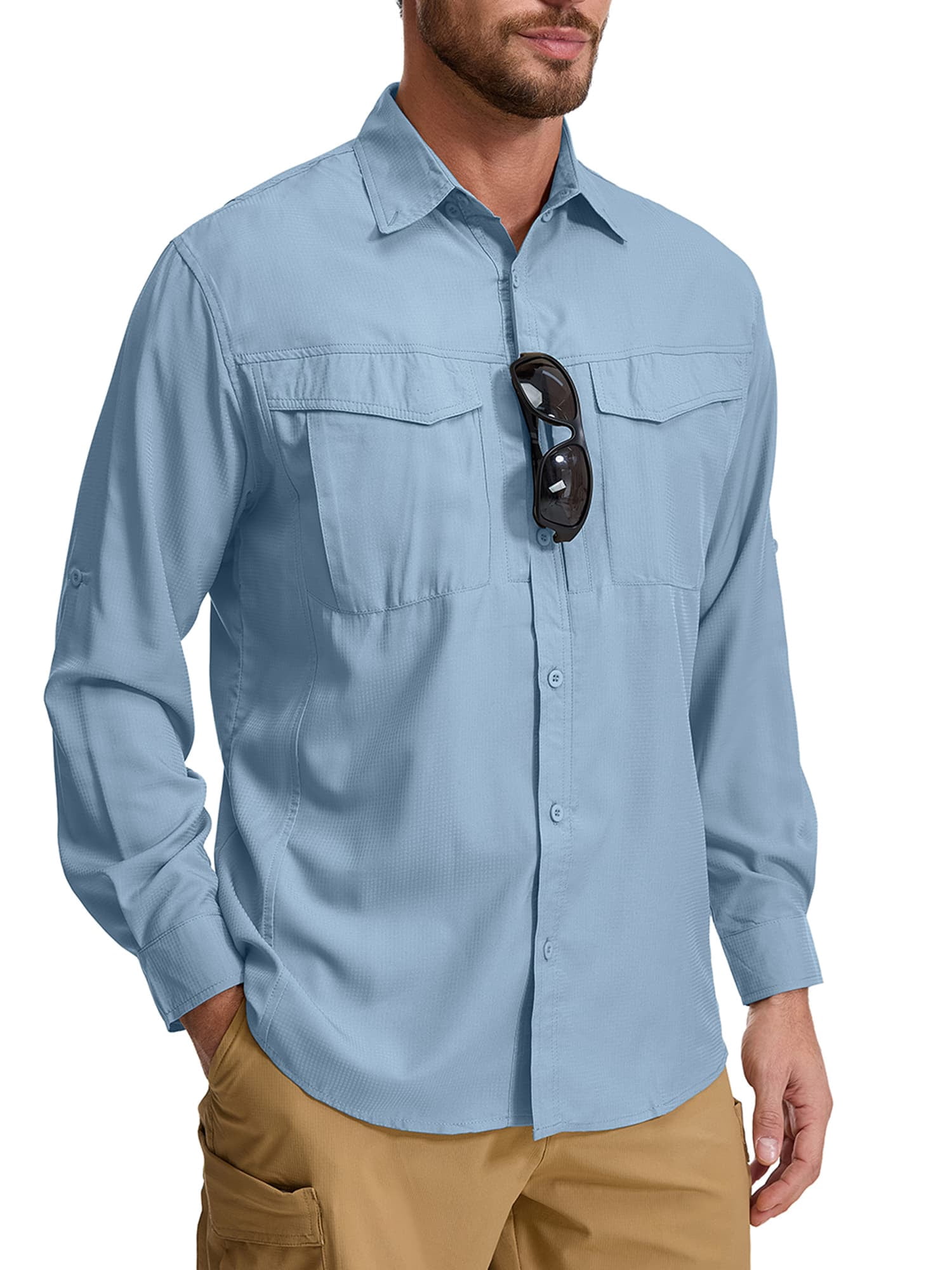 liyiyiyia Mens Long Sleeve Button up Shirt for Travel Casual Work Tops ...