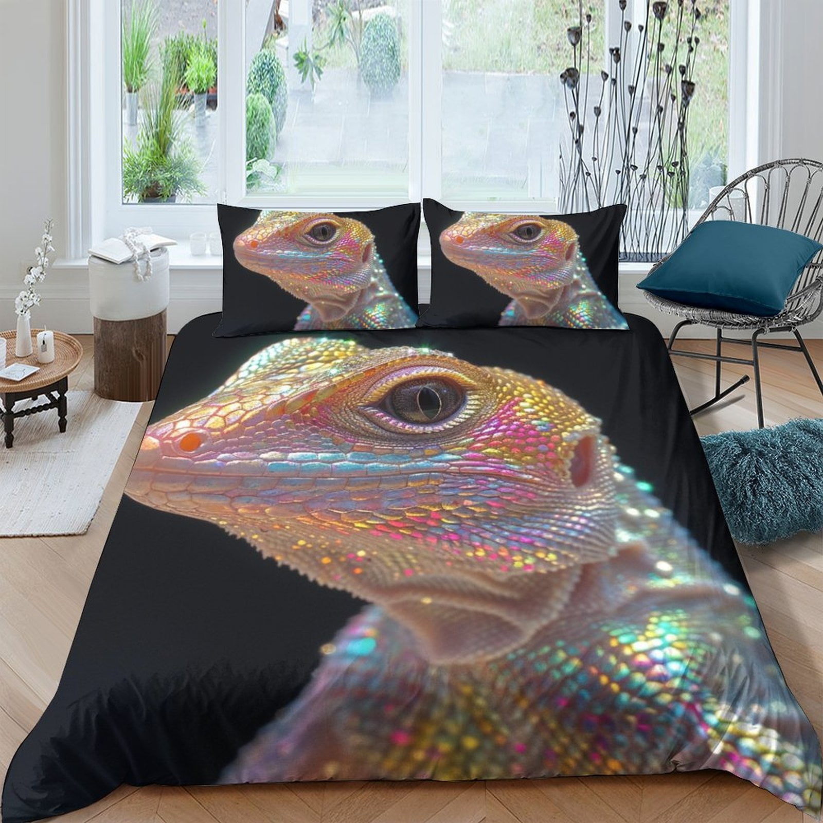 lizards Bedding Set Comforter Covers 3D Printed Quilt Cover Duvet Cover with Pillowcases for ...