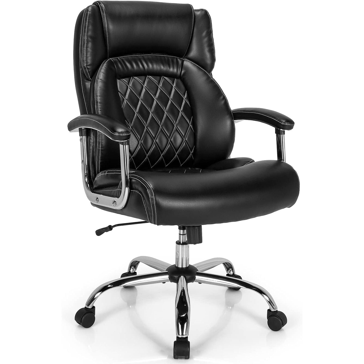 ljcp 500LBS Big and Tall Office Chair, Wide Seat Large Leather ...
