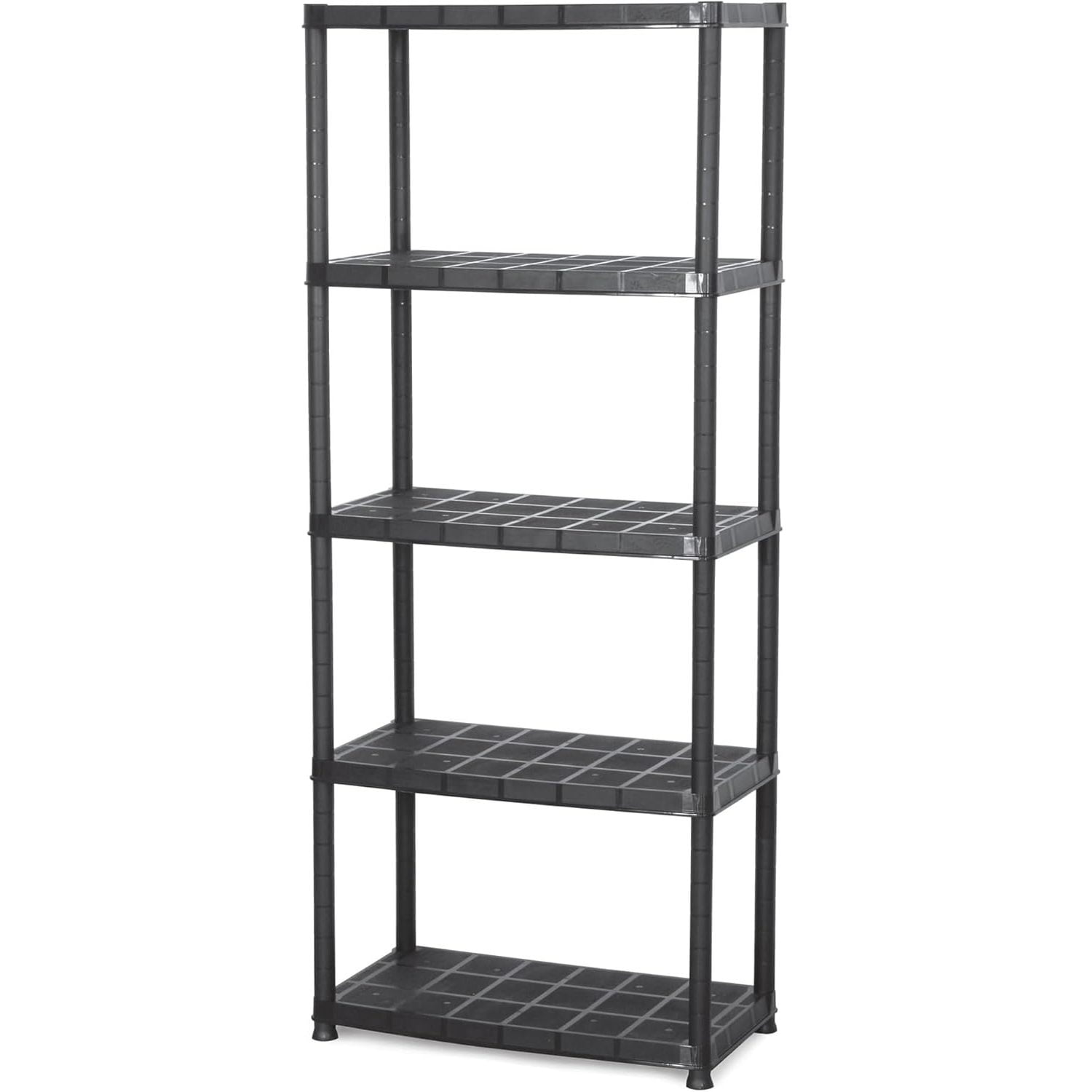ljcp Platin 15 inch 5 Tier Plastic Storage Shelving Unit Organizer ...
