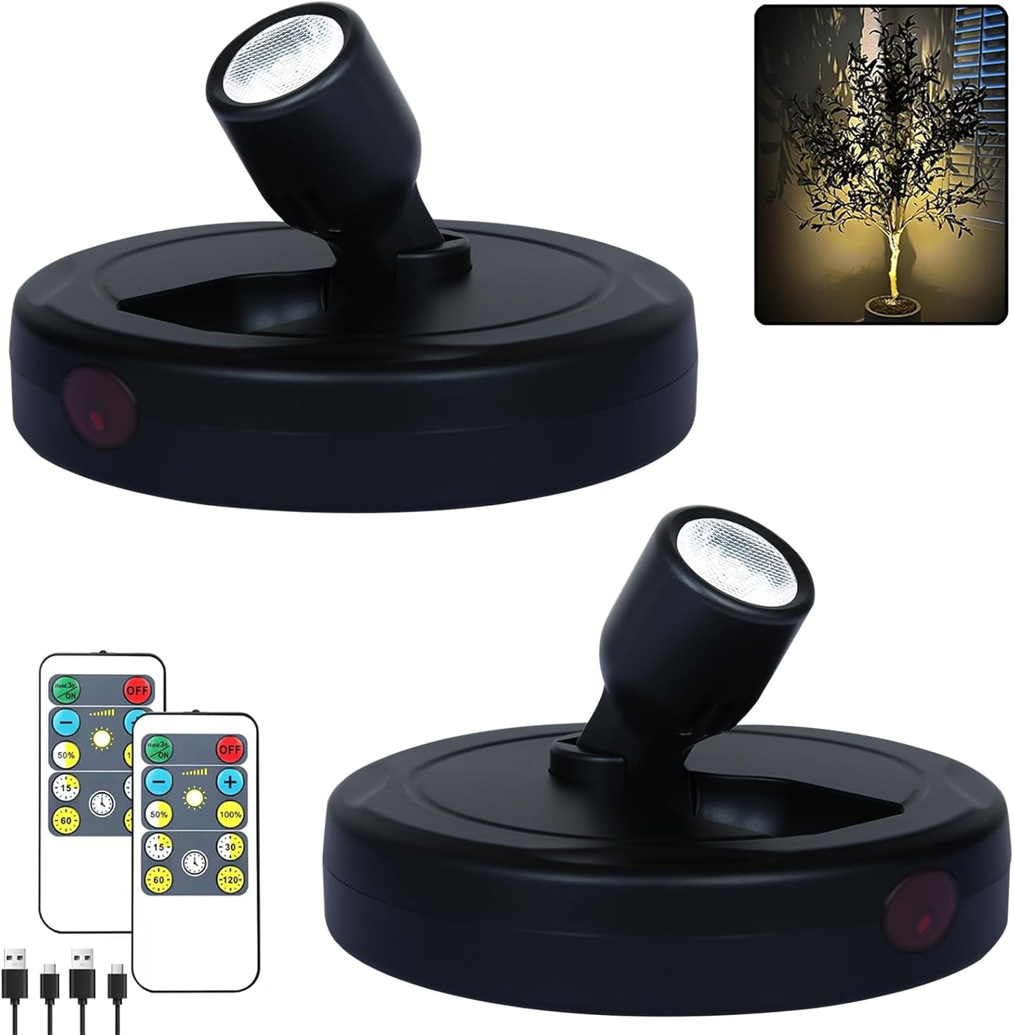 ljjhgffd Wireless LED Spotlight Battery Powered Picture Lights ...