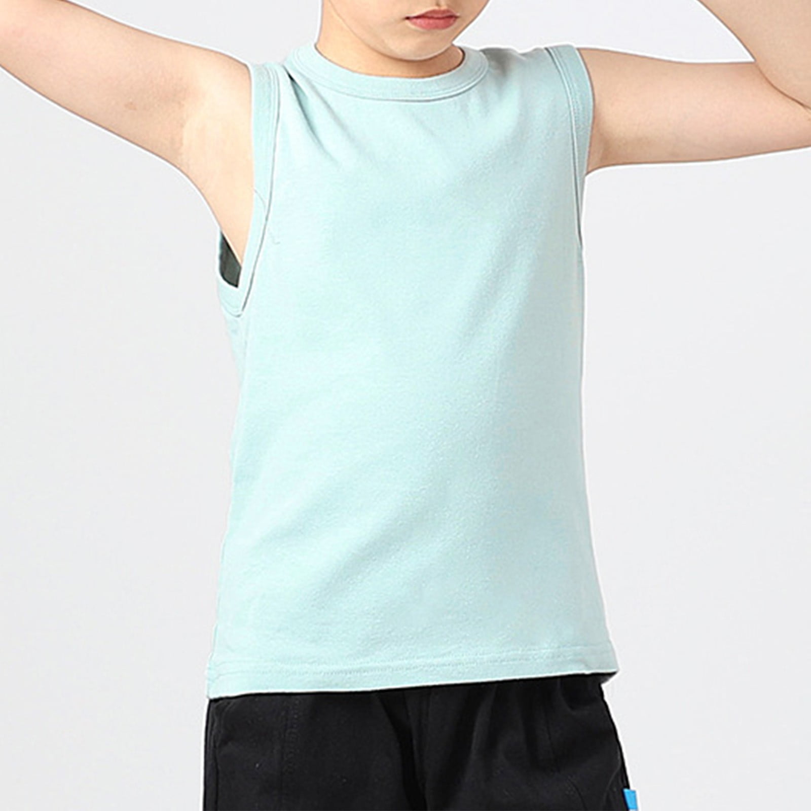 lkfuzj Baby Toddler Boys Girls Kids Tank Tops Sleeveless Solid Color ...