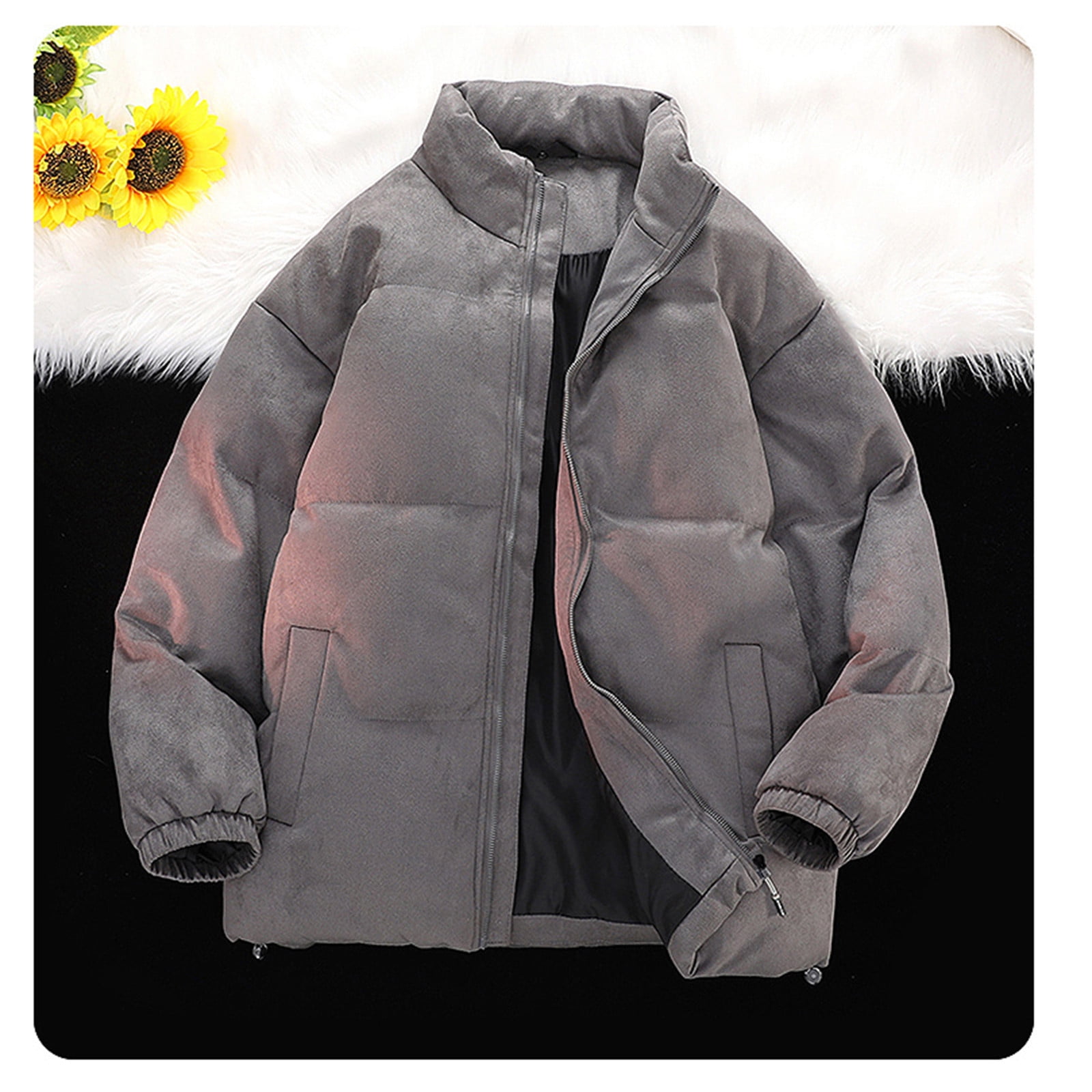 lkfuzj Men Puffer Jacket with Pocket Lightweight Packable Quilted ...