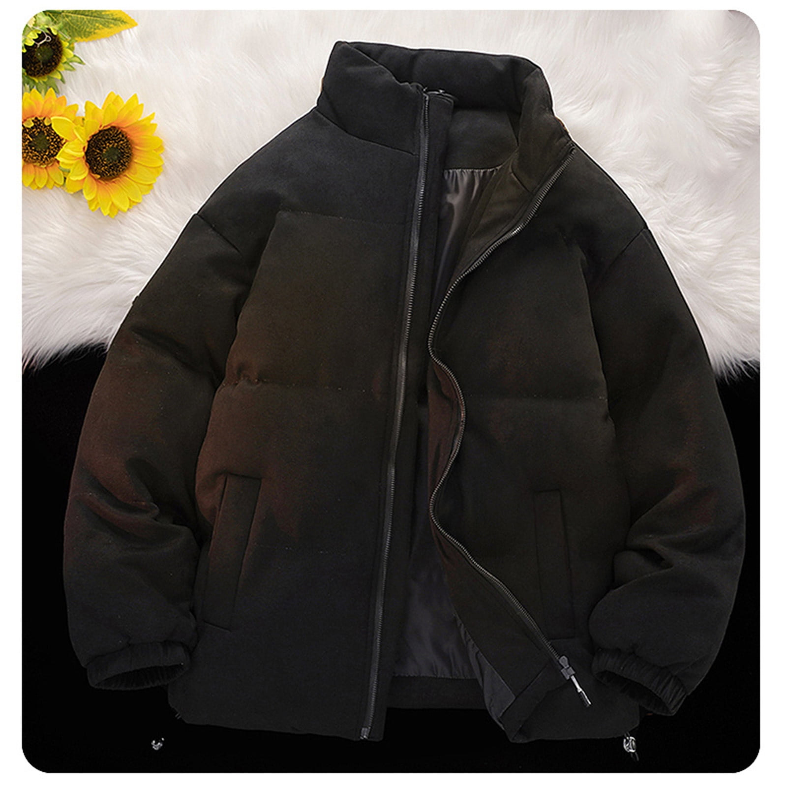 lkfuzj Men Puffer Jacket with Pocket Lightweight Packable Quilted ...