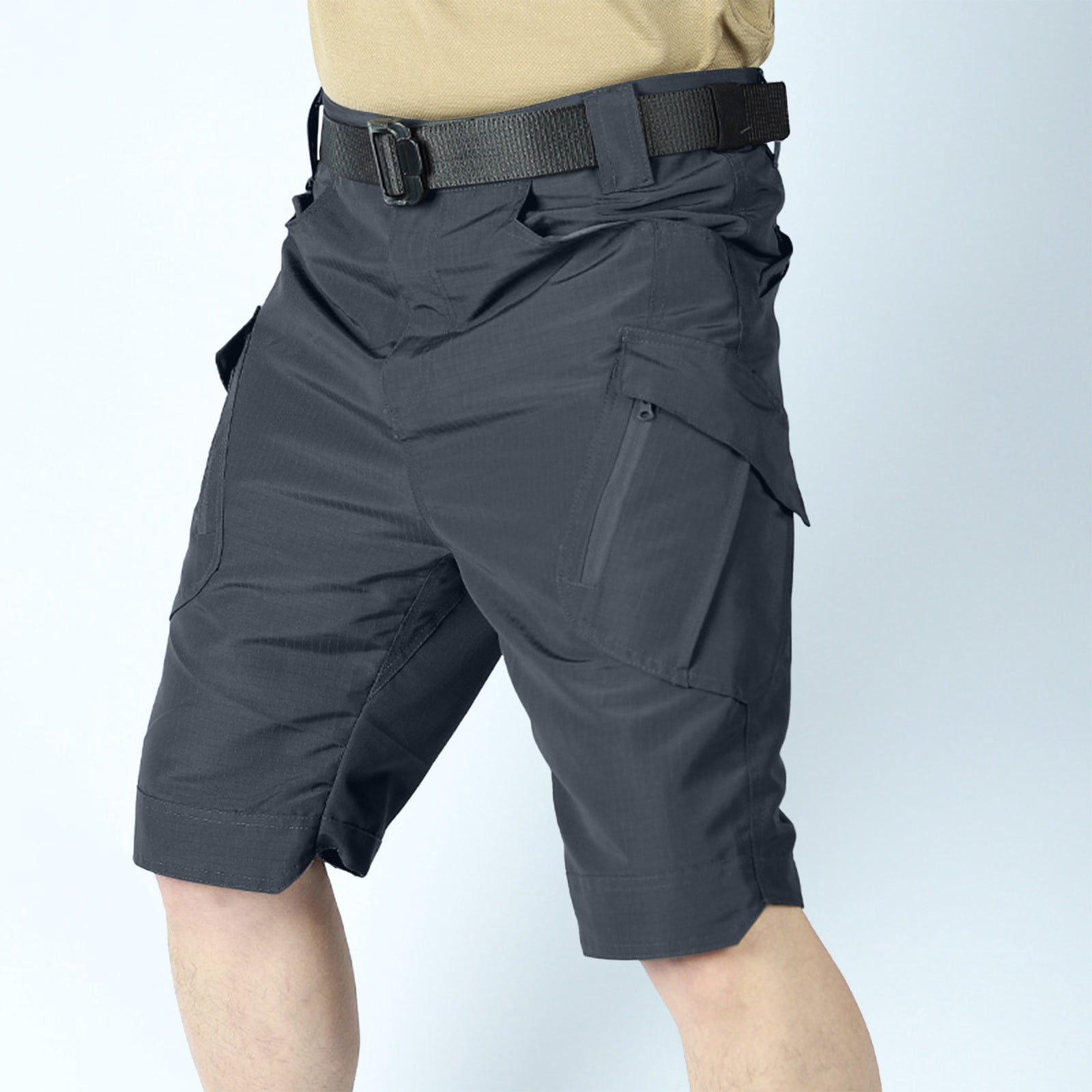 lkfuzj Men's Cargo Shorts with Zip Multi Pockets Military Combat Shorts ...