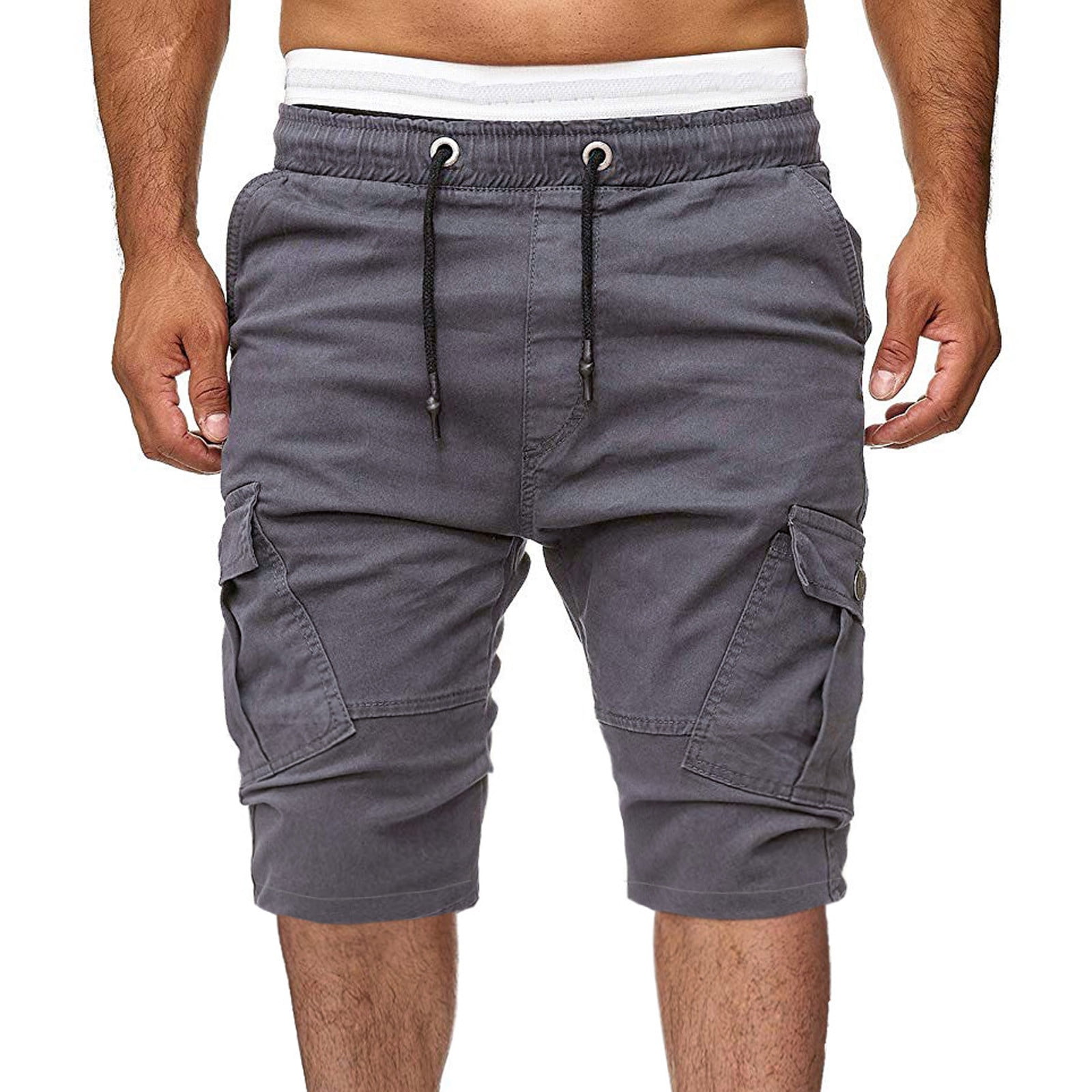 lkfuzj Men's Cotton Multi-Pocket Zipper Shorts - All Season Athletic ...