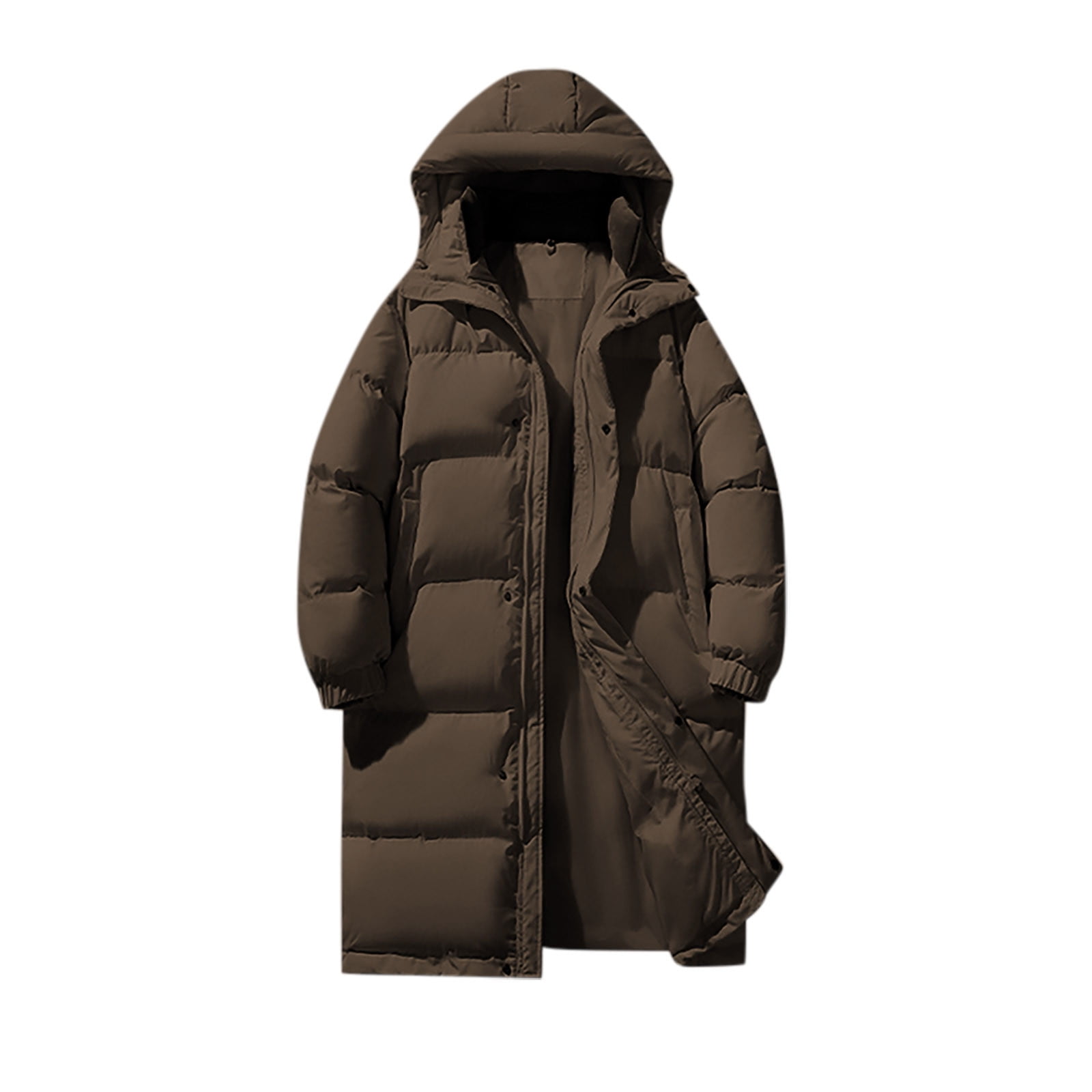 lkfuzj Men's Puffer Jacket Extra Long Parka Winter Coats Hooded Puffer ...