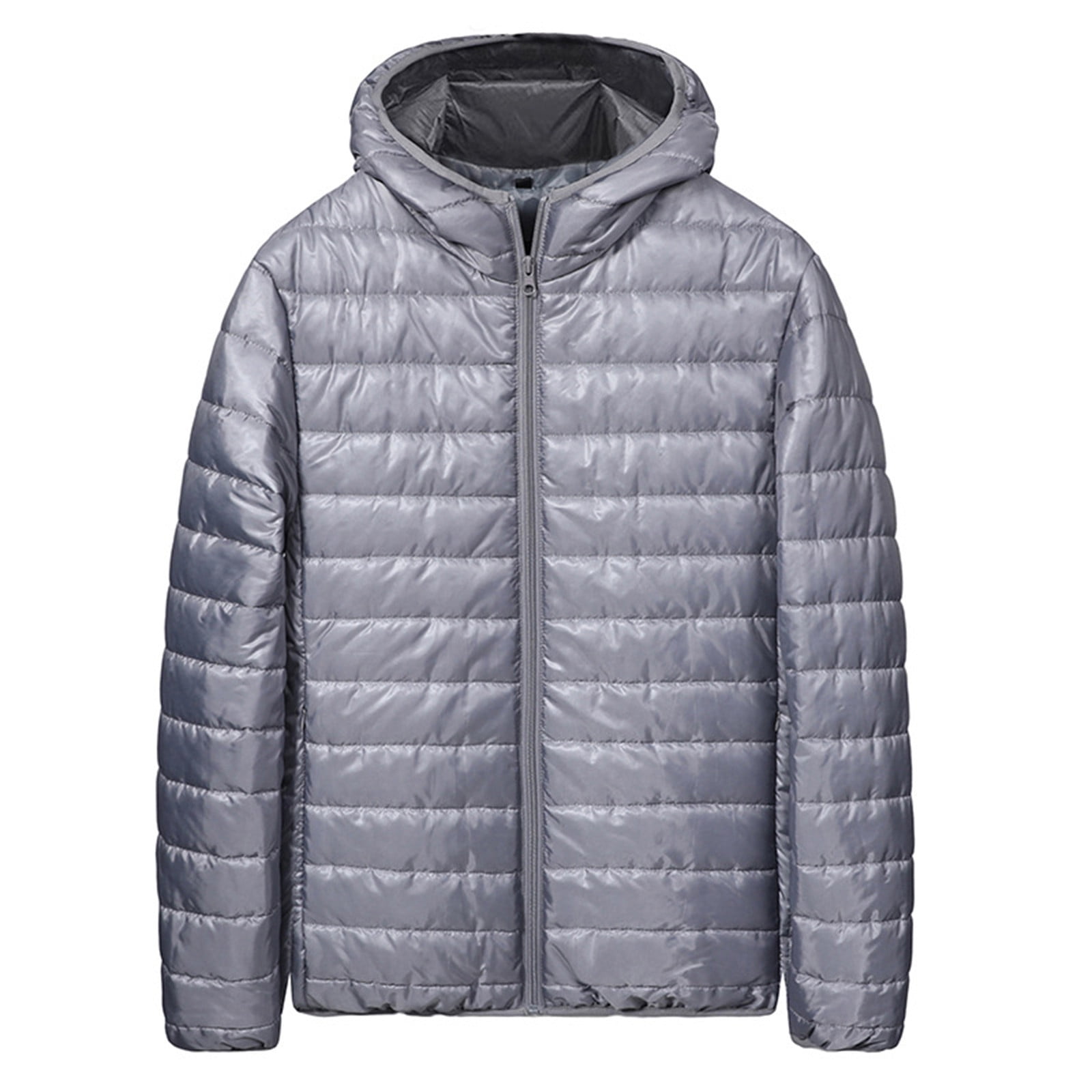 lkfuzj Men's Down Puffer Jacket with Hood Packable Lightweight Puffy ...