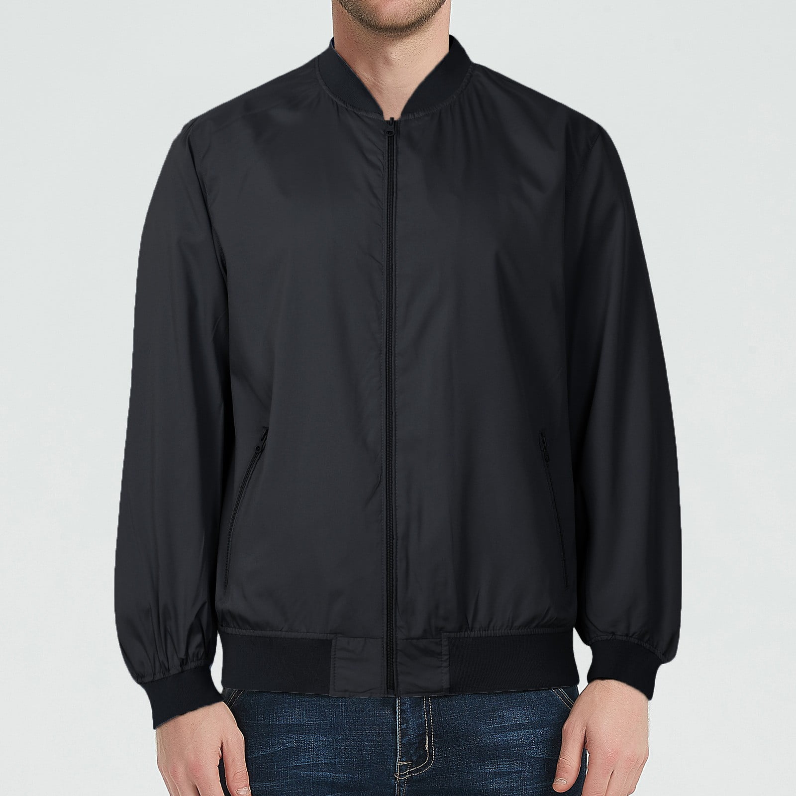 lkfuzj Men's Shirt Jacket Solid Color Lightweight Outdoor Overshirt ...