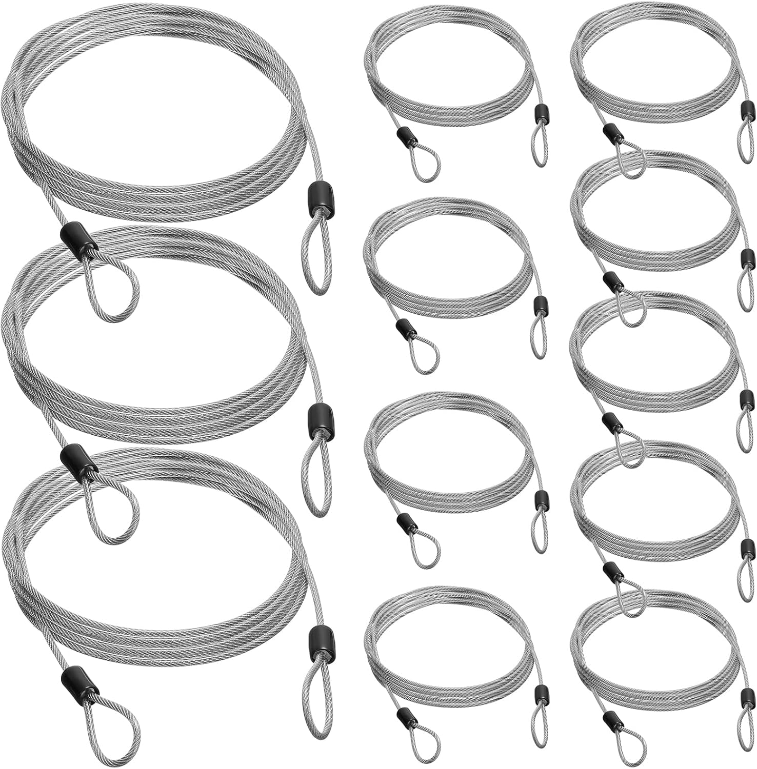 lkjhf 12 Pack Security Cable Luggage Lock with Loops 4ft 3mm Braided ...