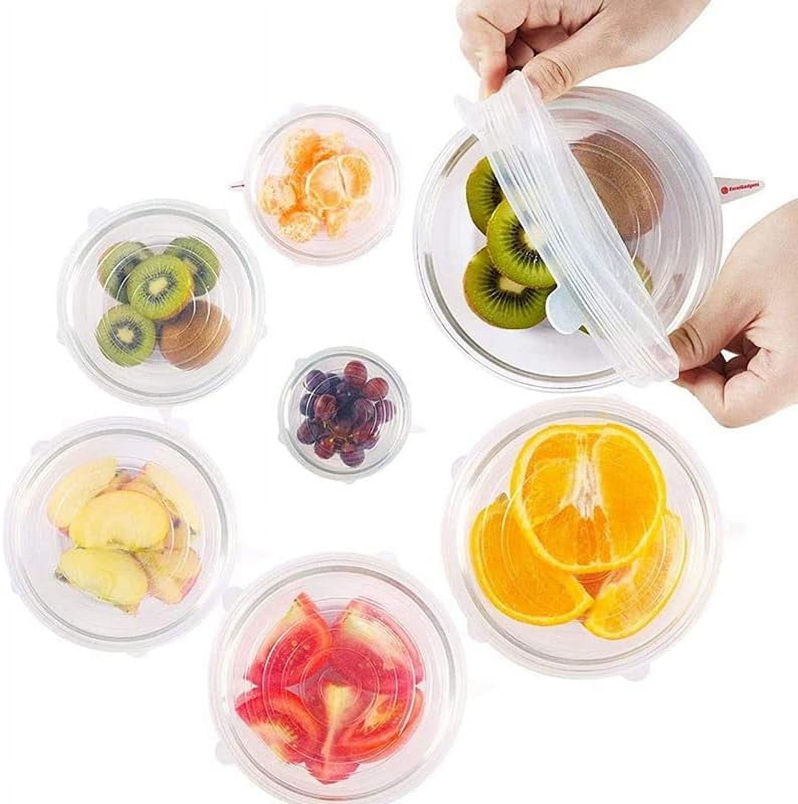 lkjhf Reusable Silicone Stretch Lids, 12 Silicone Lids, 6 Different ...