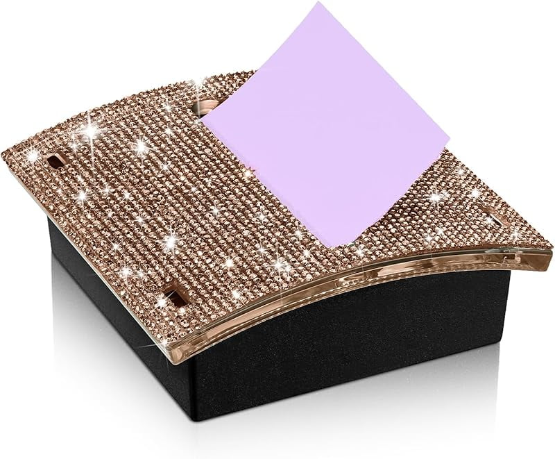 lkjhf Rhinestone Self Stick Note Pad Holders 4 x 4 Inches Memo Sticky ...