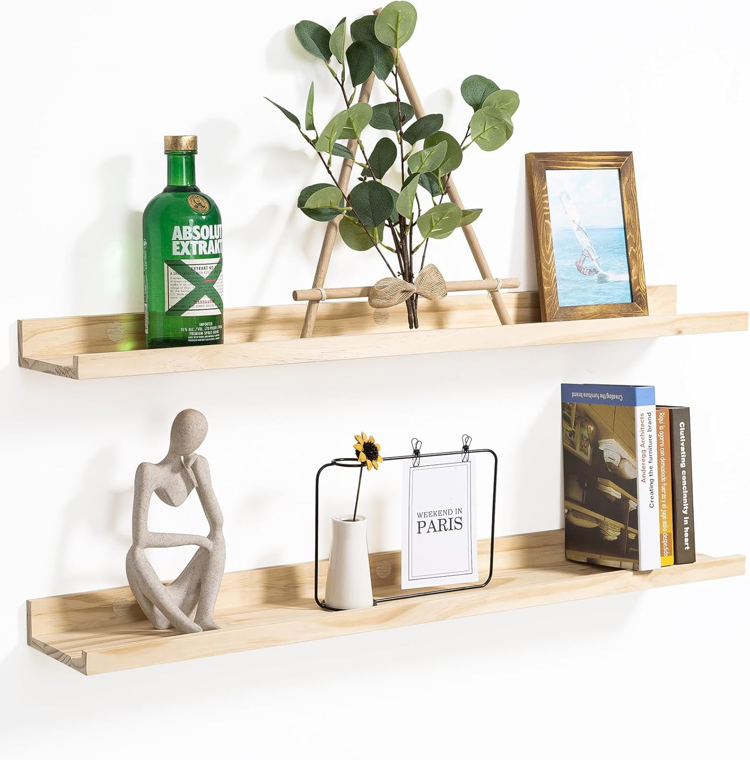 lkmnhy Wall Mount Floating Shelves for Wall Solid Wood Floating Wall ...
