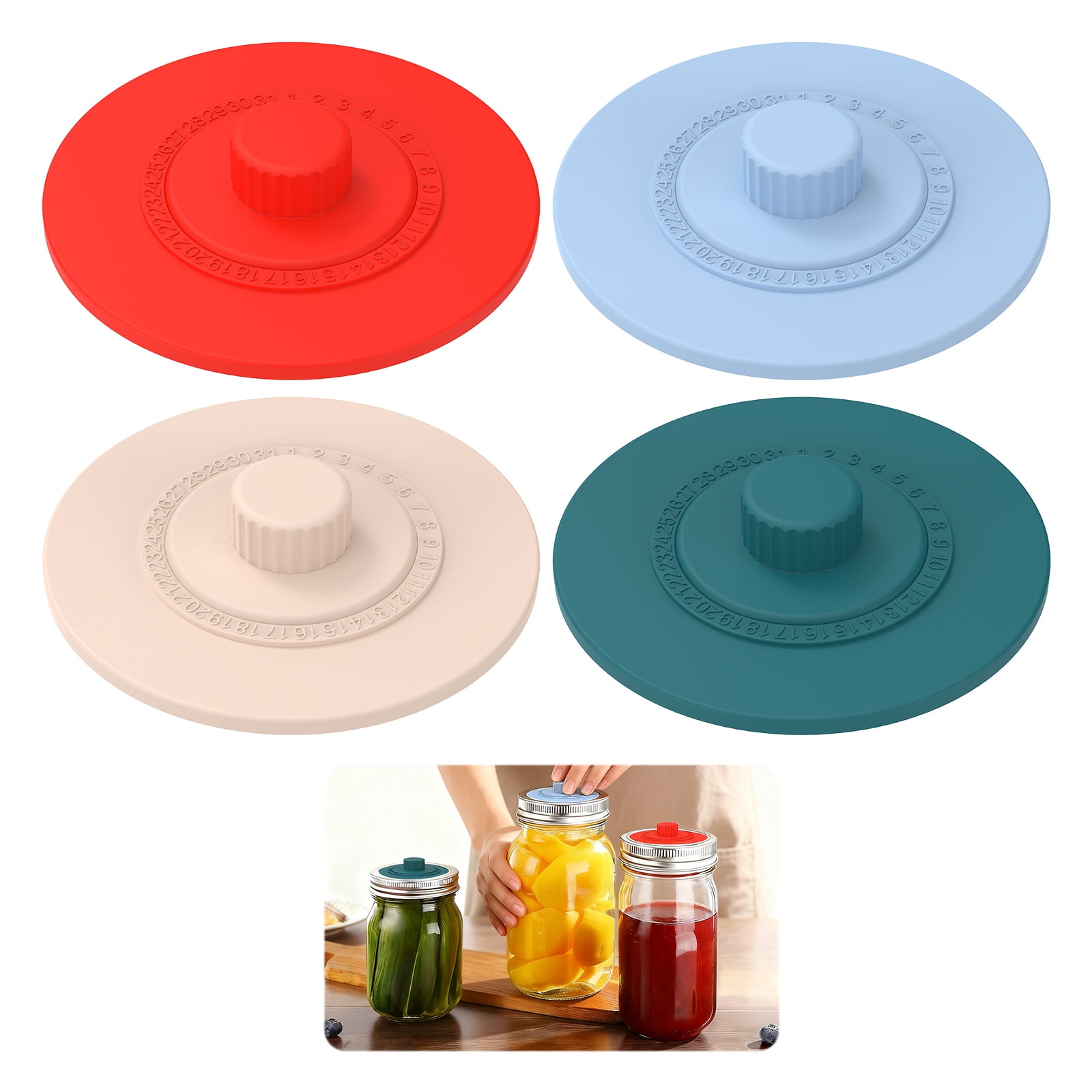 lkoopy 4 Pcs Silicone Fermentation Lid for Wide Mouth Mason Jars ...