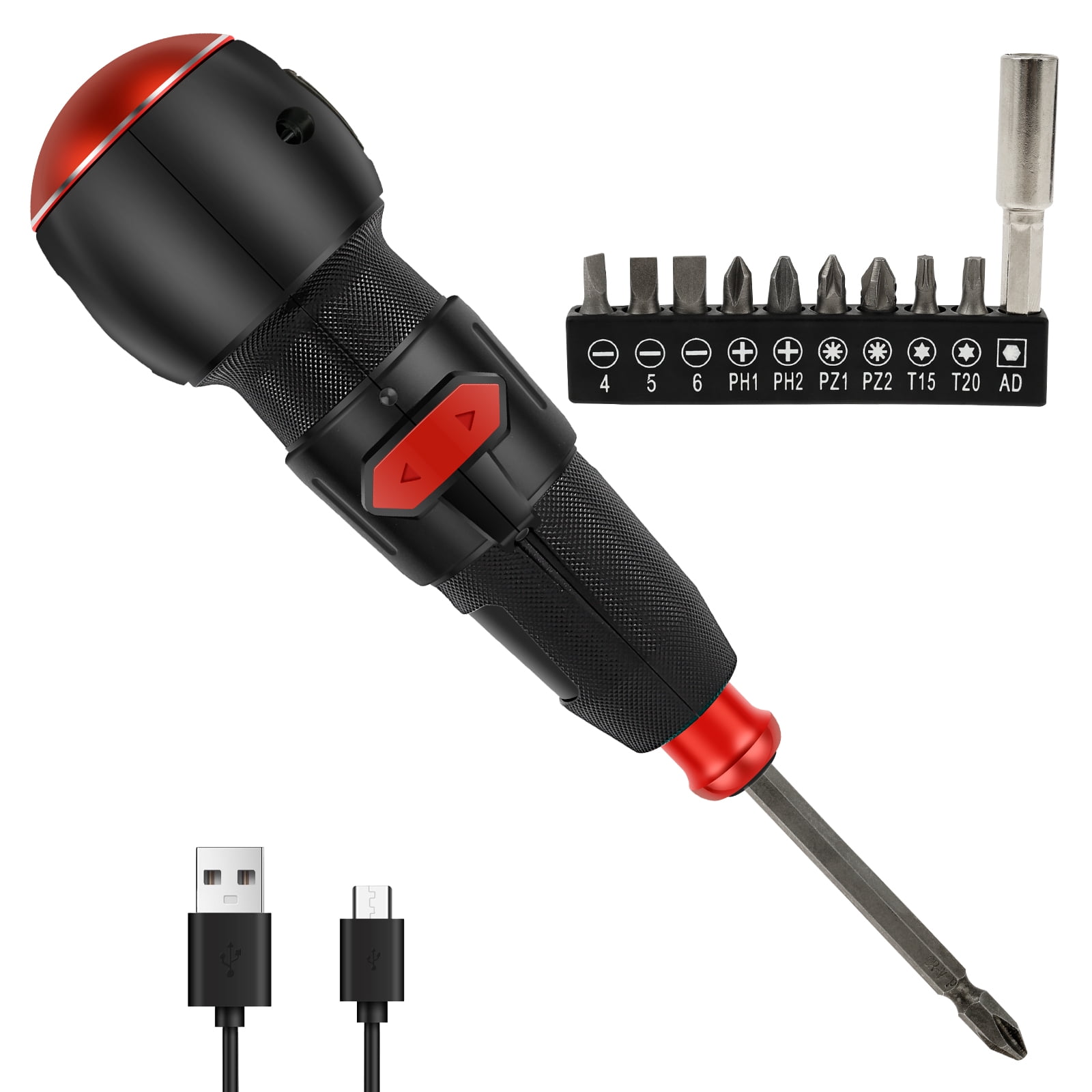 lkoopy Cordless Electric Screwdriver Set with 9 Bit 3.6 V USB ...