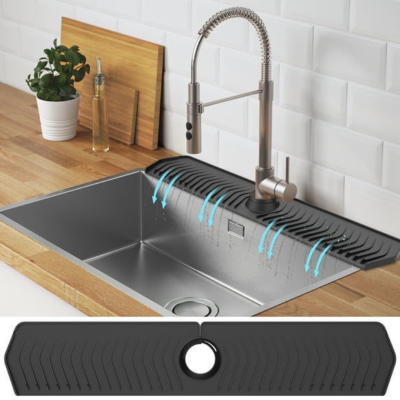 lkoopy Silicone Sink Faucet Mat Anti Slip Fastening Lock Faucet Splash ...