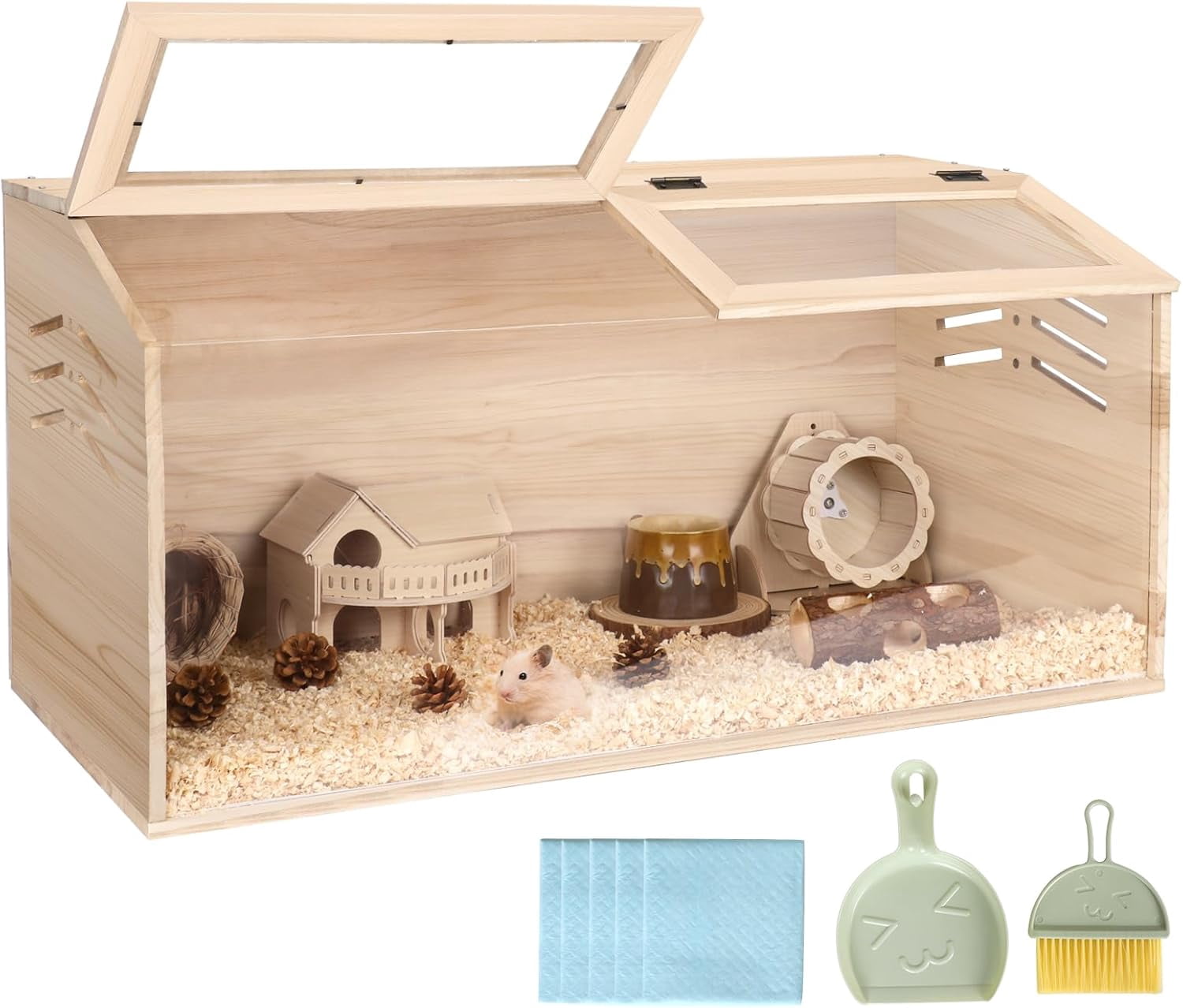 lll Wooden Hamster Cage, Large Hamster Cages and Habitats Chewproof ...
