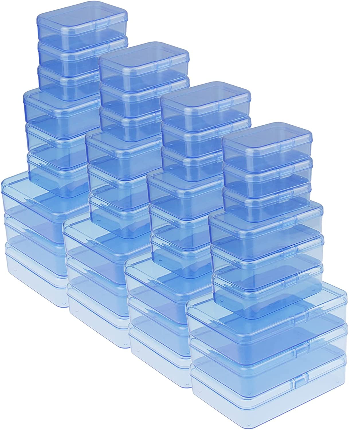 llskdfj 36 Pieces Mixed Sizes Rectangular Empty Mini Plastic Storage ...