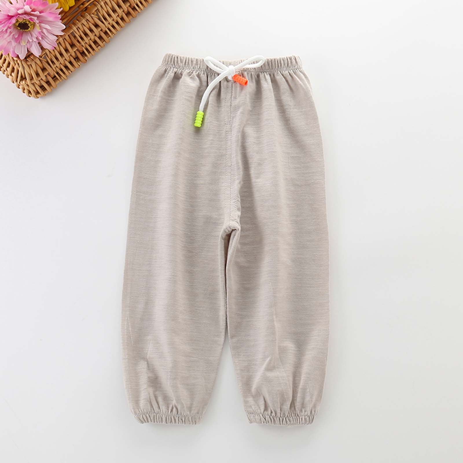 lmcalzta Baby Boys Girls Pants Drawstring Joggers Cotton Toddler ...