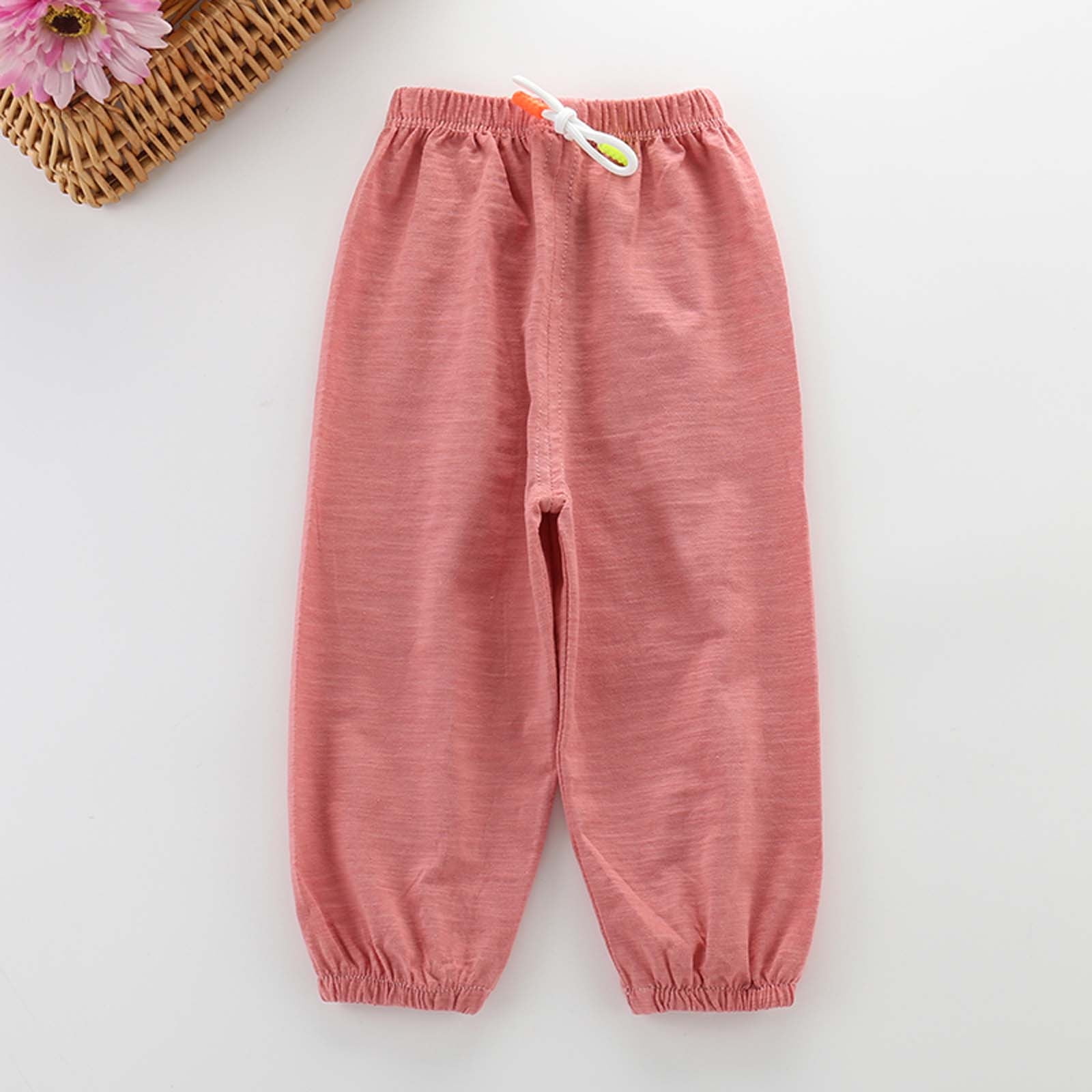 lmcalzta Baby Boys Girls Pants Drawstring Joggers Cotton Toddler ...