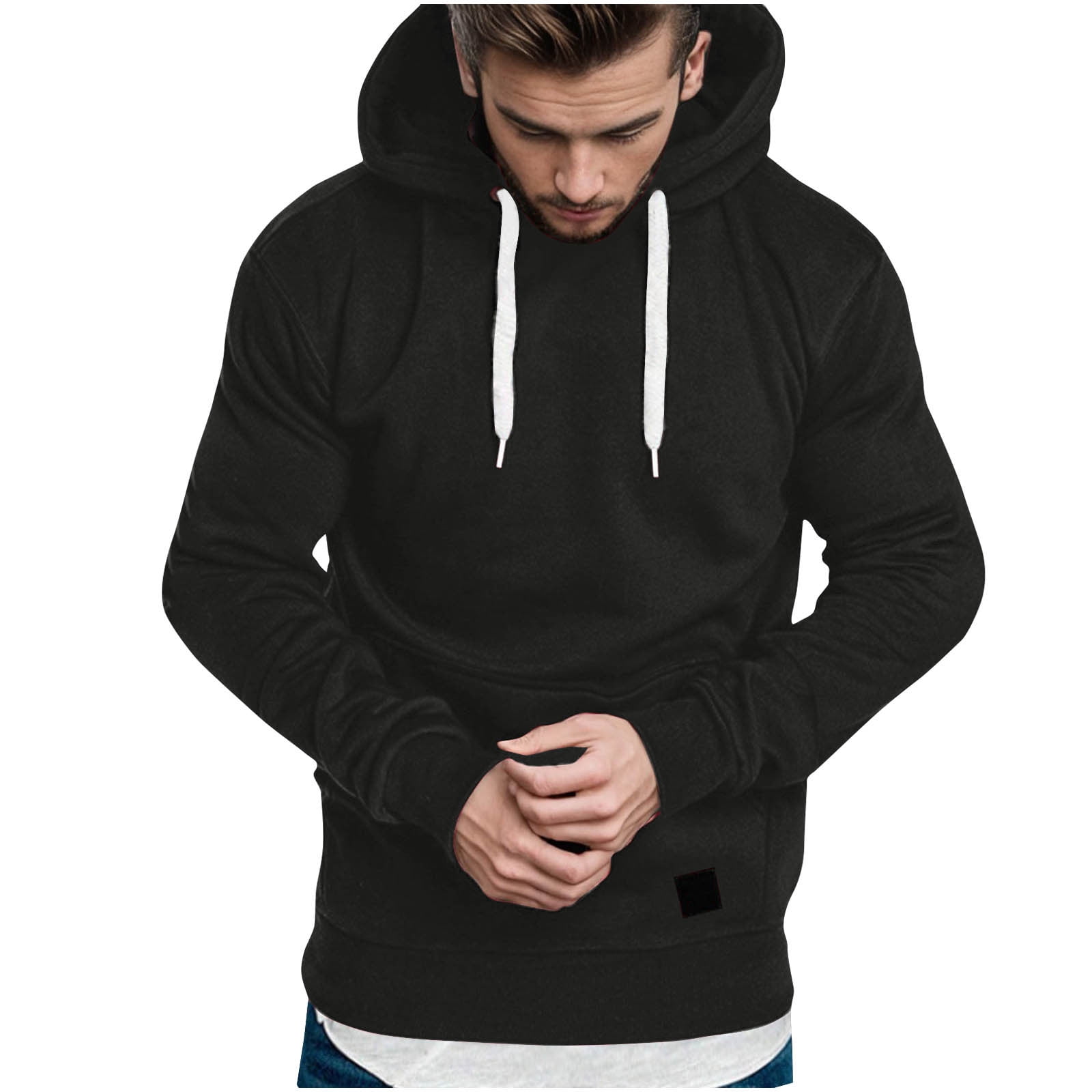 lmcalzta Hoodies for Men Fleece Hooded Sweatshirts Fall Winter Thermal ...