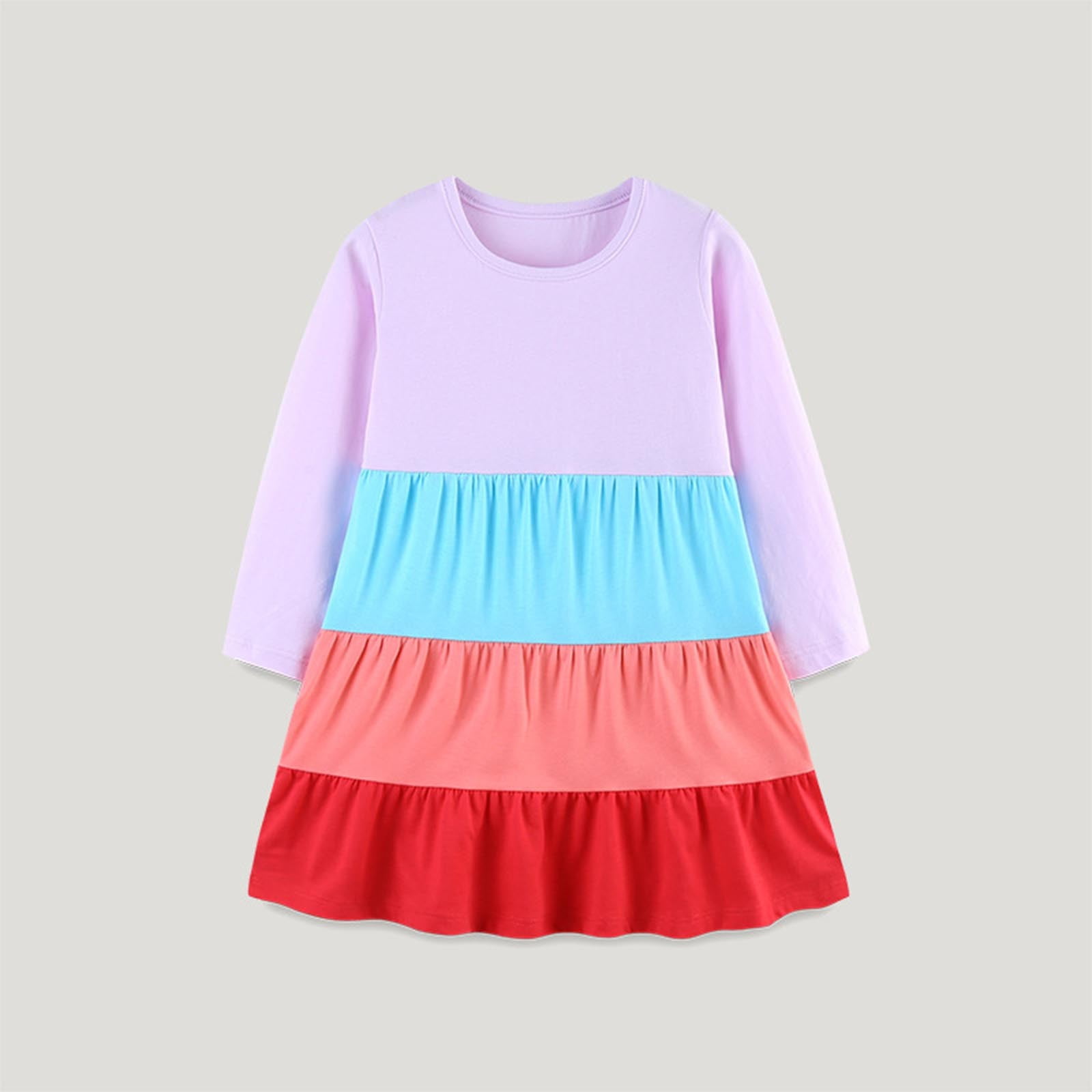 lmcalzta Kids Girls Long Dress Long Sleeve Crewneck Lightweight Loose ...