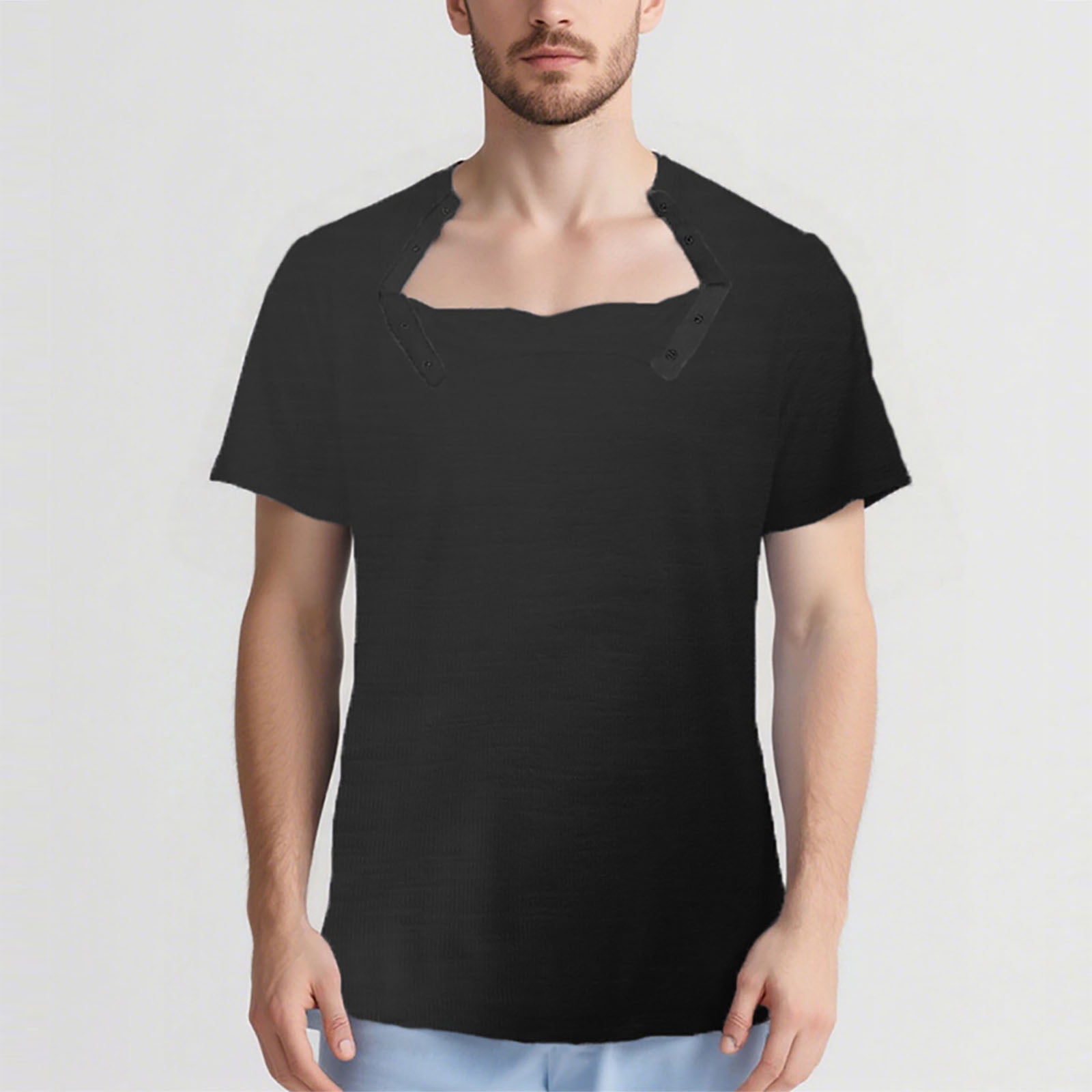 lmcalzta Men's Post Shoulder Surgery Recovery Shirts Full Tear Away ...