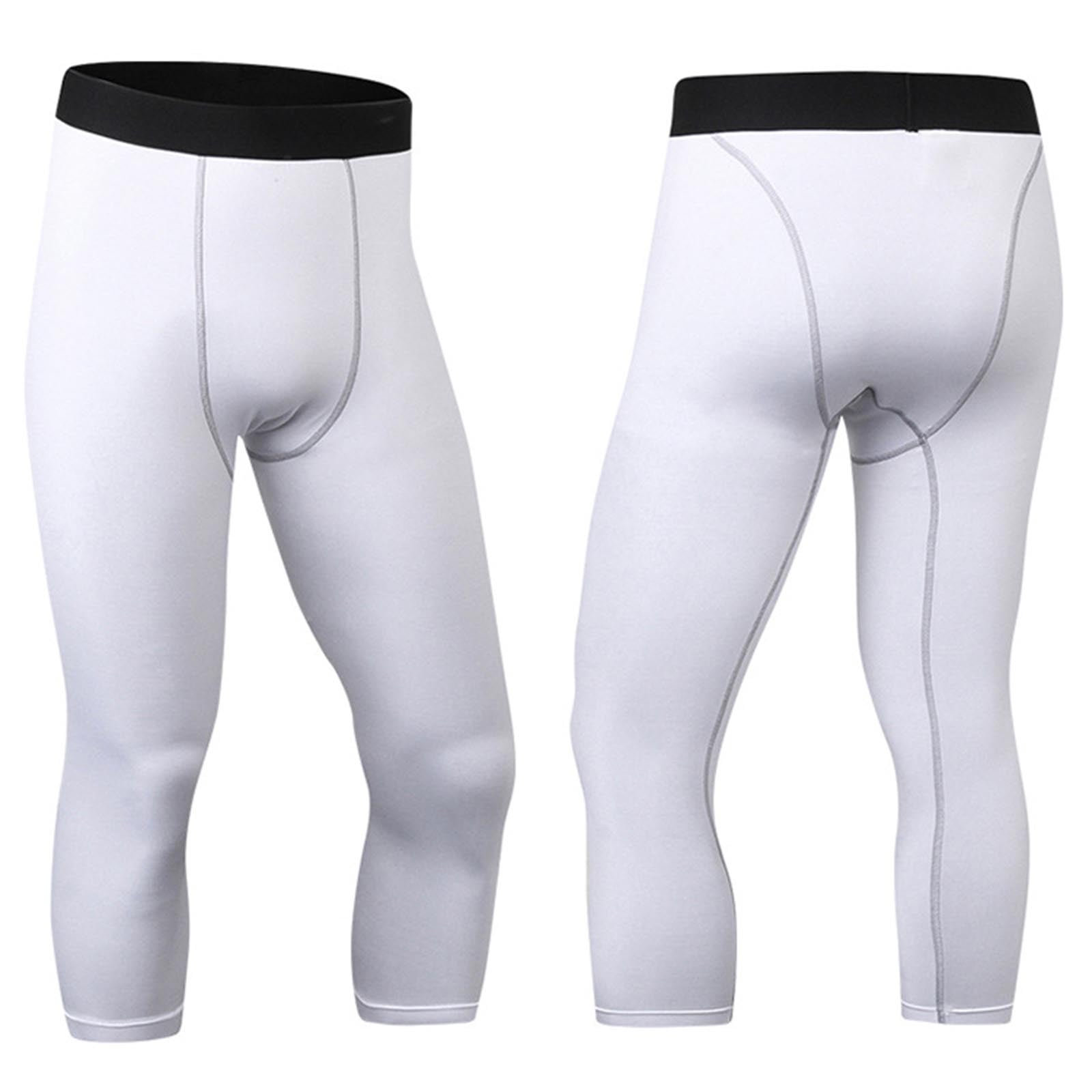 lmcalzta Mens 3/4 Athletic Pants Gym Basketball Athletic Leggings ...