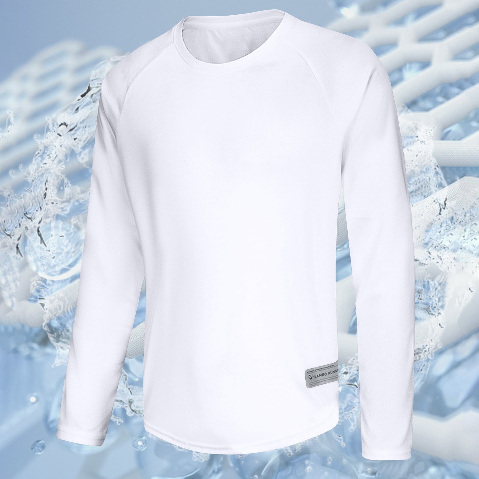 lmcalzta Mens Long Sleeve Tops Crewneck Sun Protection Quick Drying ...