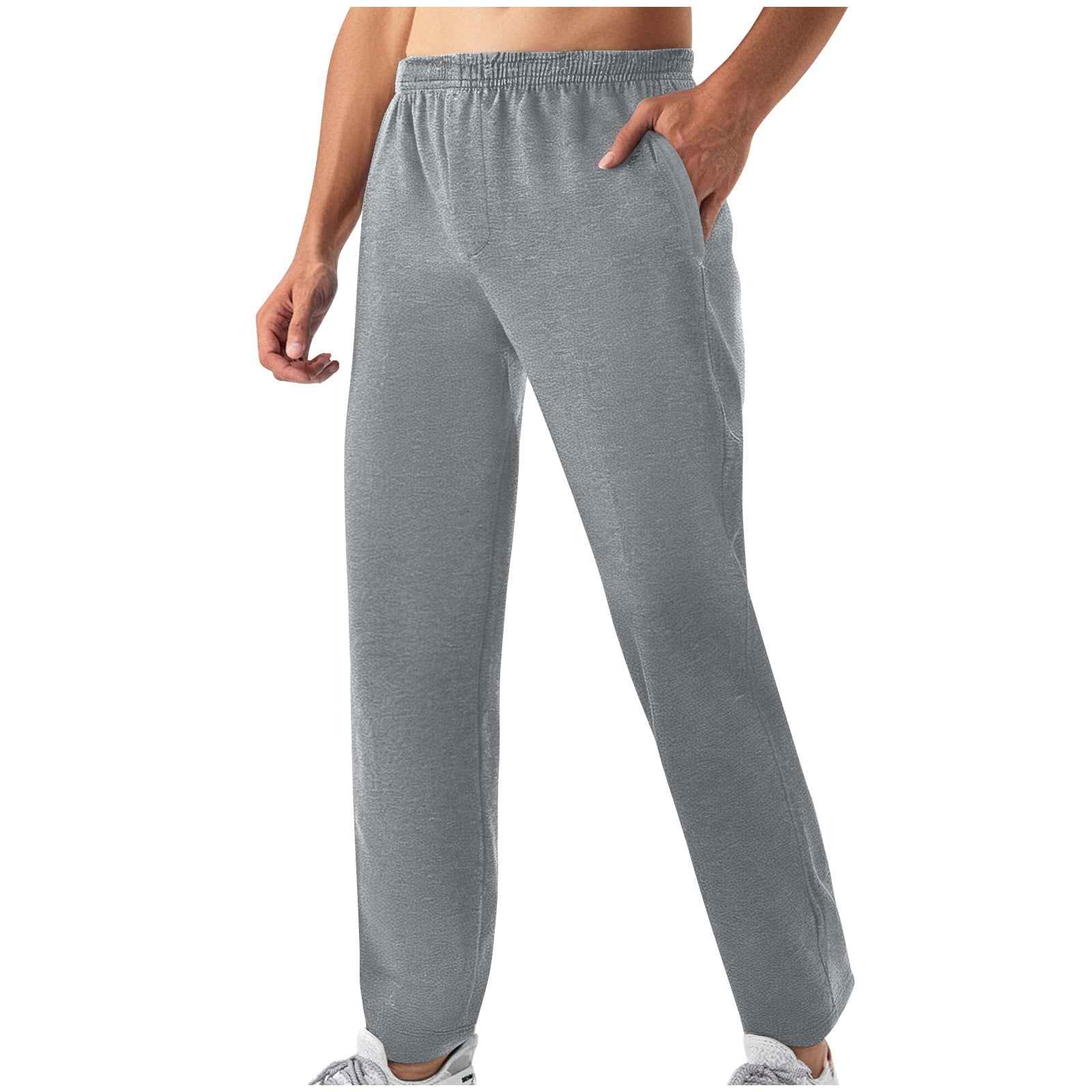 lmcalzta Mens Sweatpants Casual Workout Pants with Pockets Elastic ...